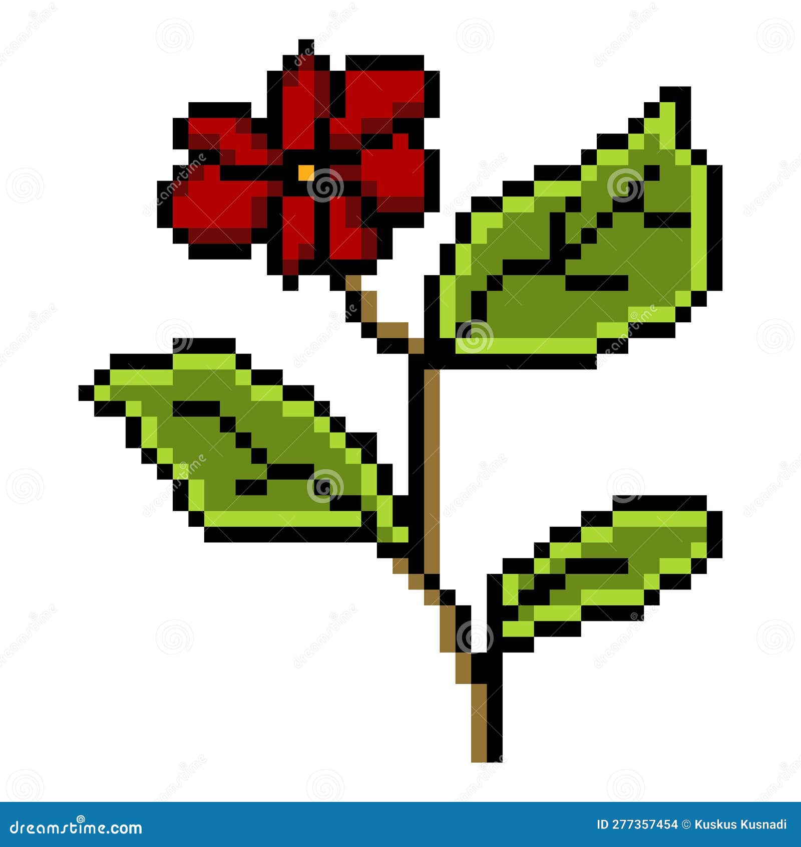 Rose rouge pixel art illustration de vecteur. Illustration du trame ...