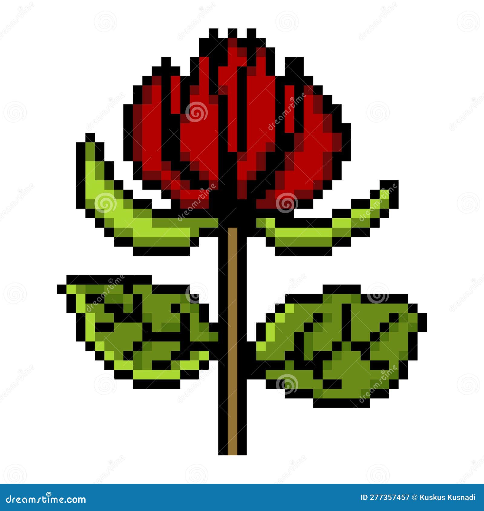 Rose rouge pixel art illustration de vecteur. Illustration du ...