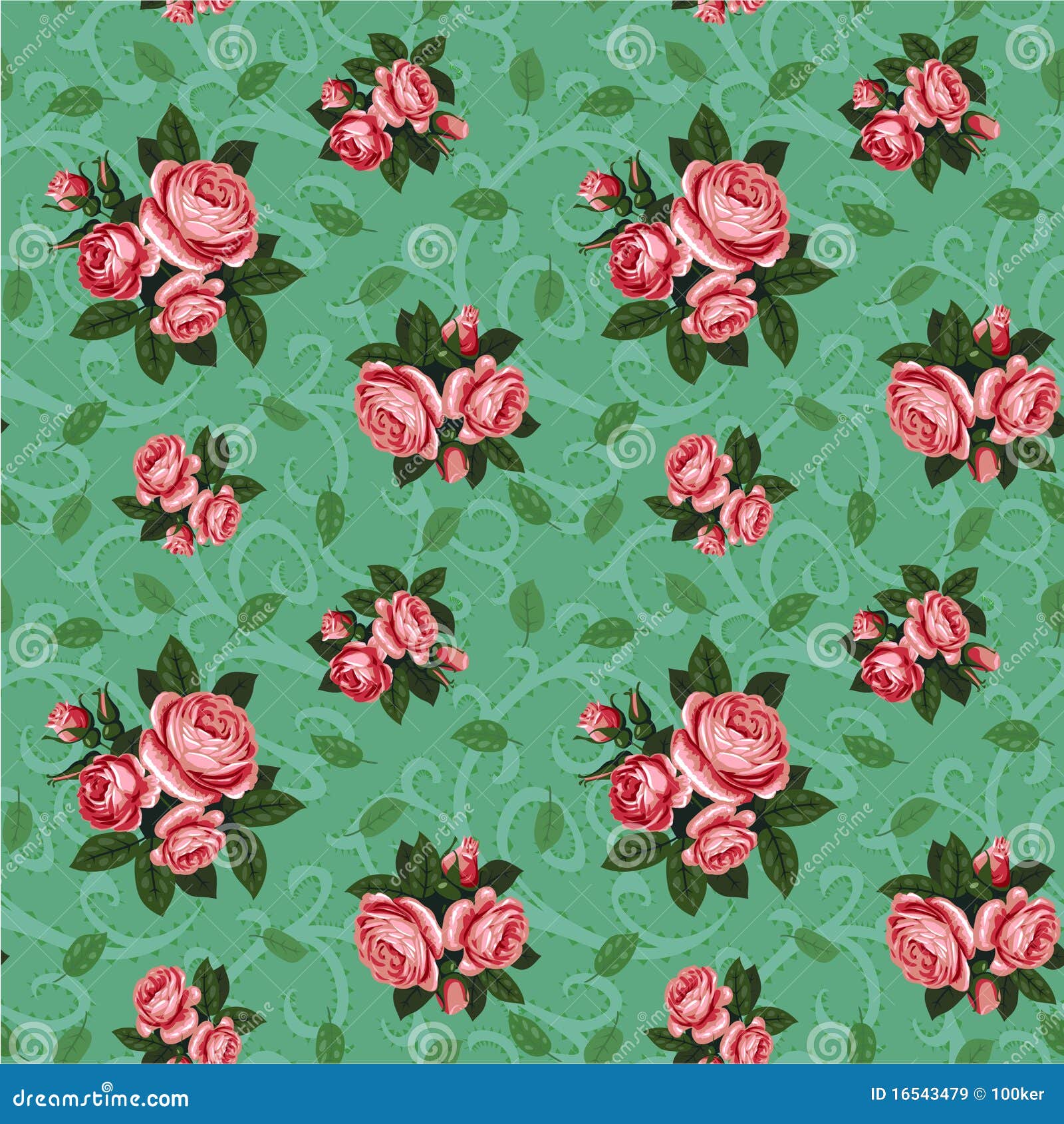 Rose seamless background stock vector. Illustration of group - 16543479