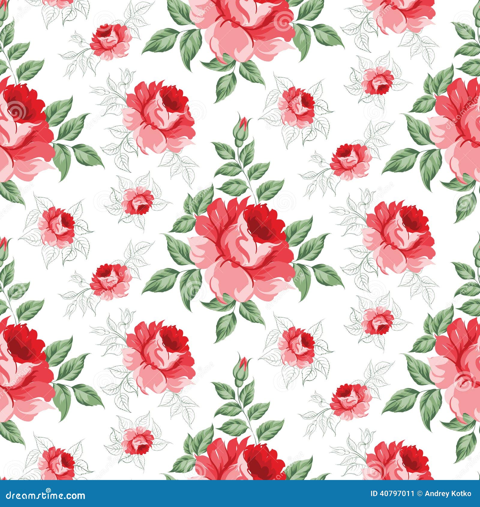 Rose seamless background. stock vector. Illustration of beauty - 40797011