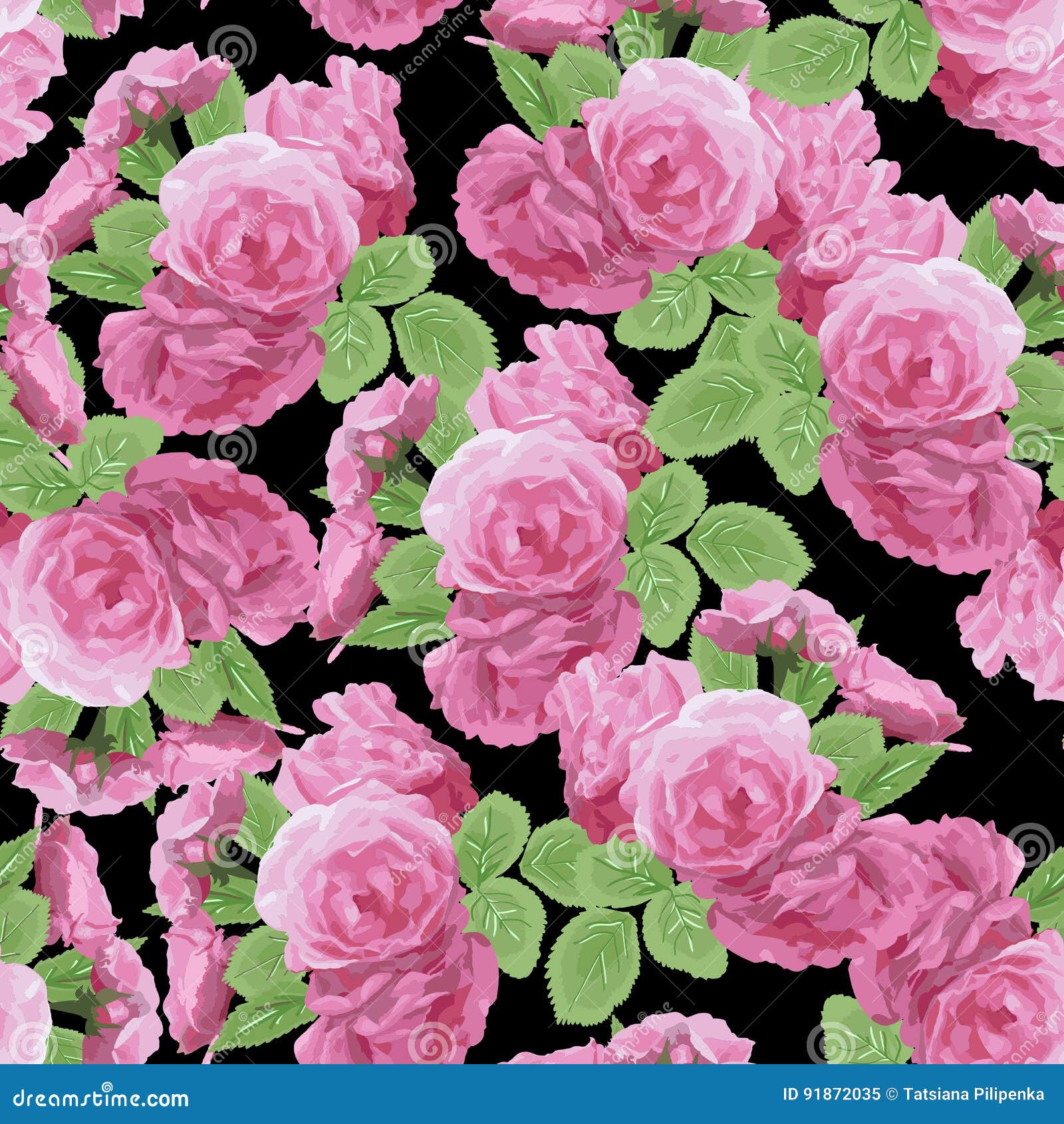 Rose Seamless pattern stock vector. Illustration of fabric - 91872035