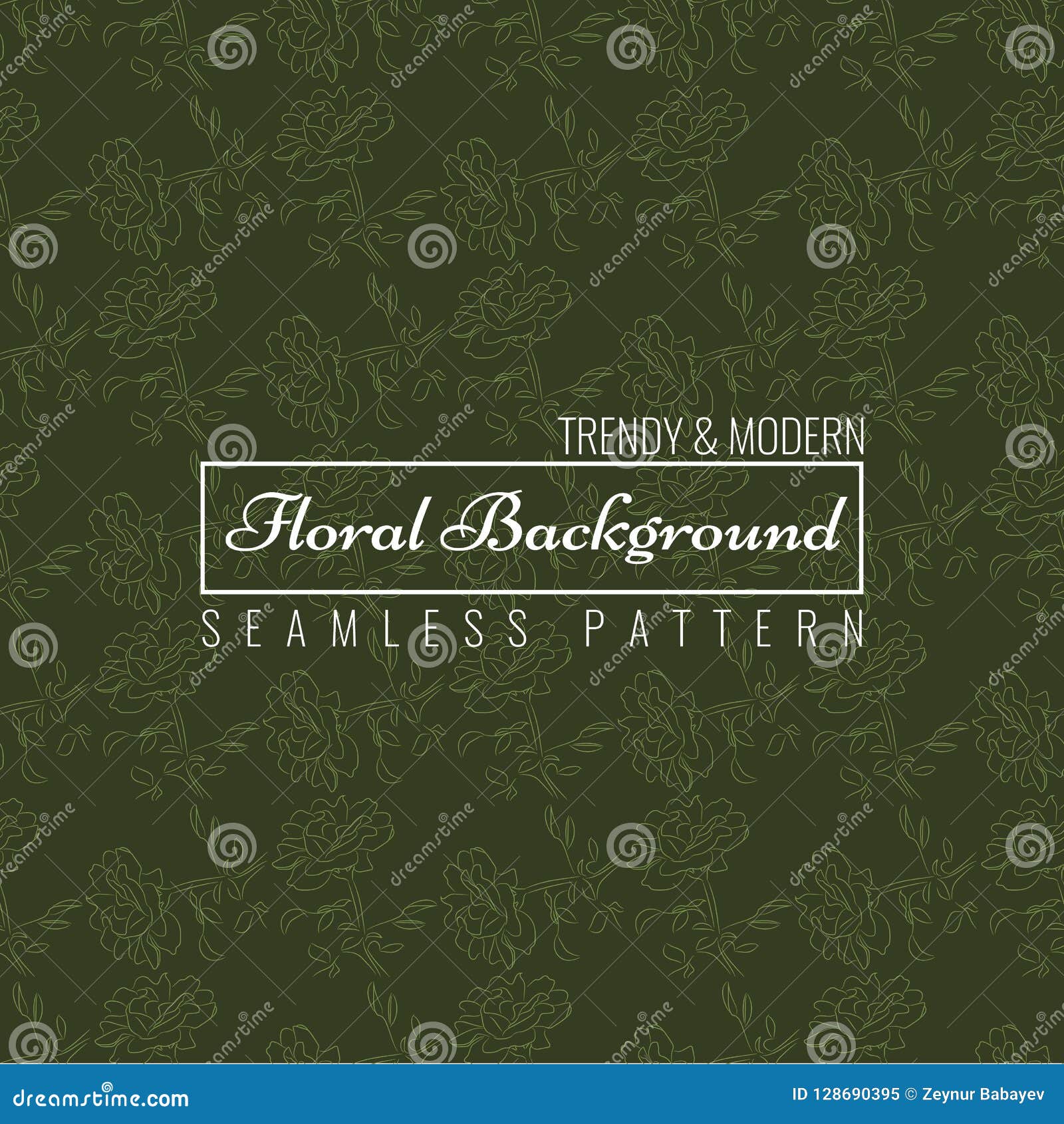 Rose Seamless Pattern with Sketch Style Line Art Design. Floral ...