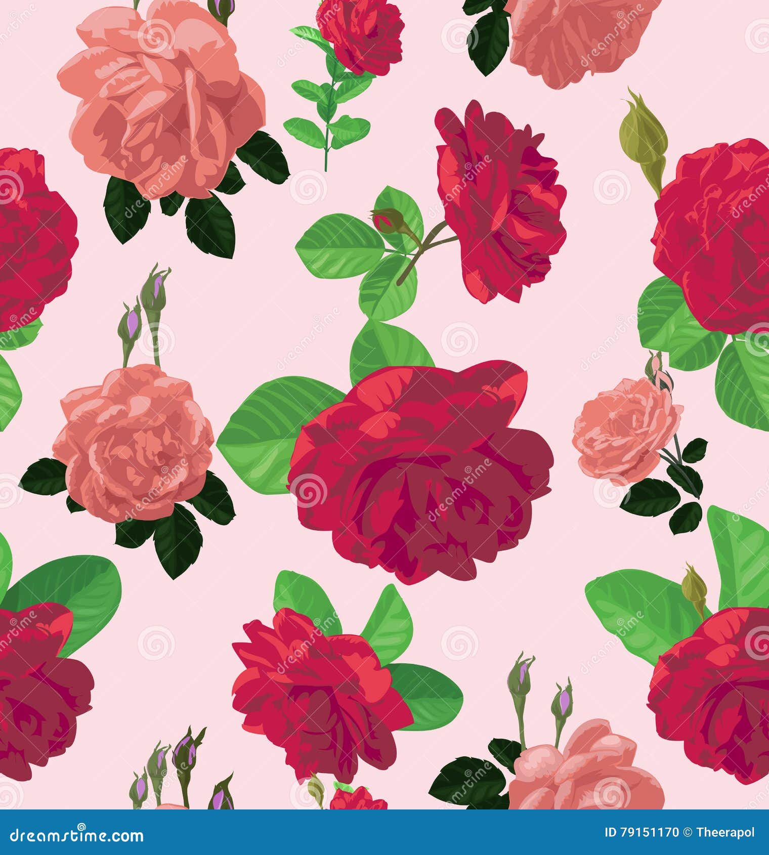 Rose seamless pattern stock illustration. Illustration of card - 79151170
