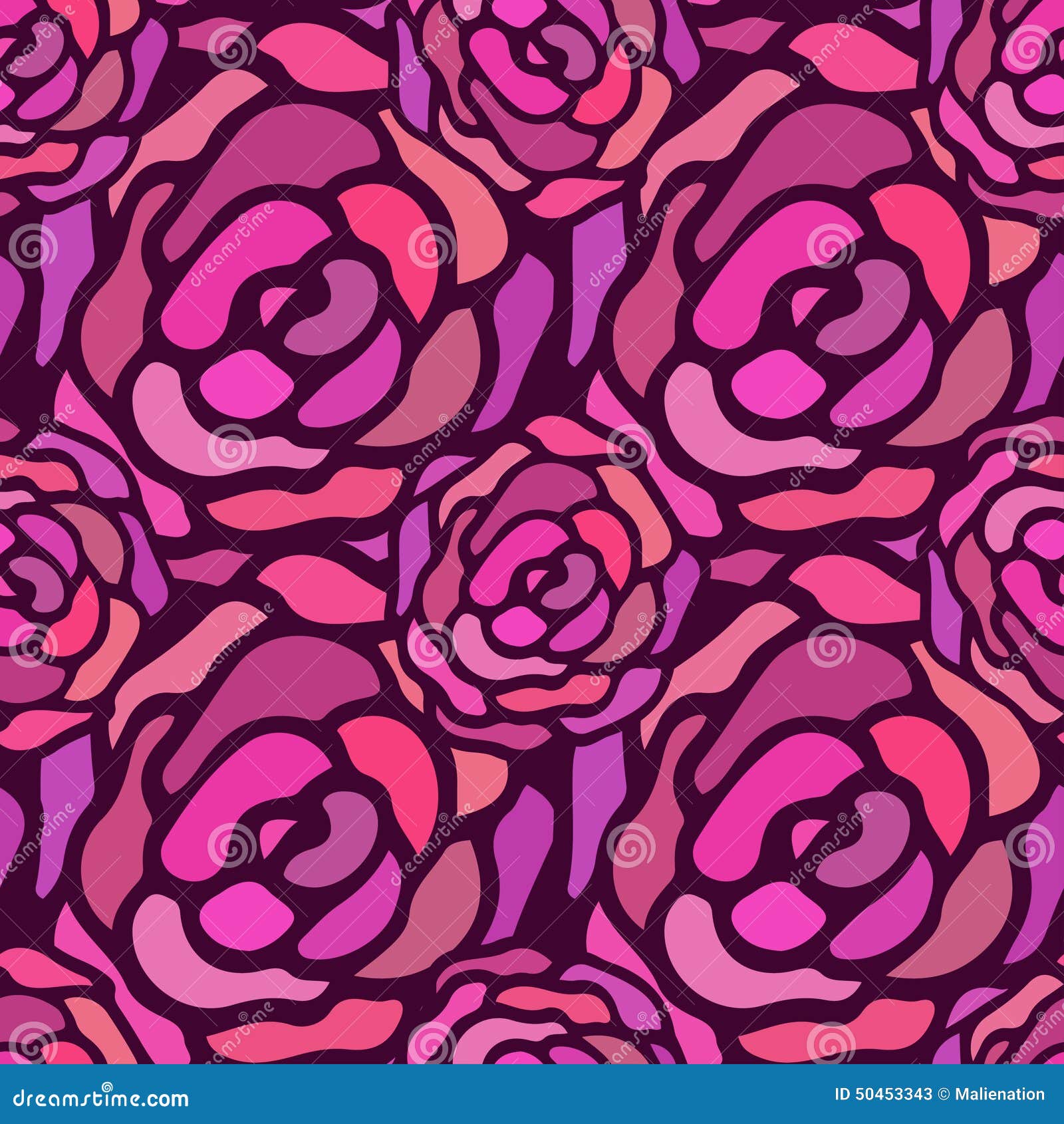 Rose Seamless Vector Pattern. the Texture May Be Used for Printing on ...