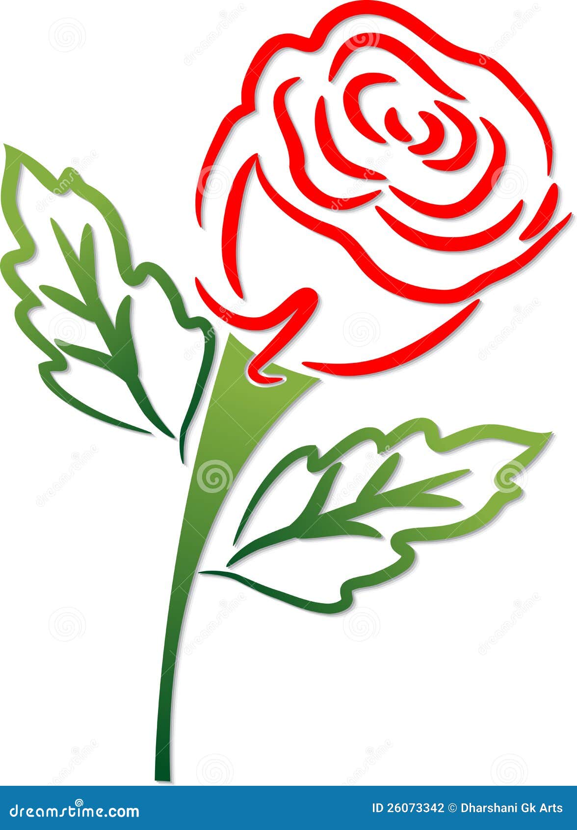 Rose shape stock vector. Illustration of leaves, nature - 26073342