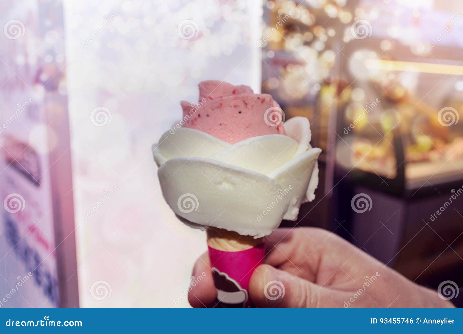 Rose-shaped ice cream stock photo. Image of rose, snack - 93455746