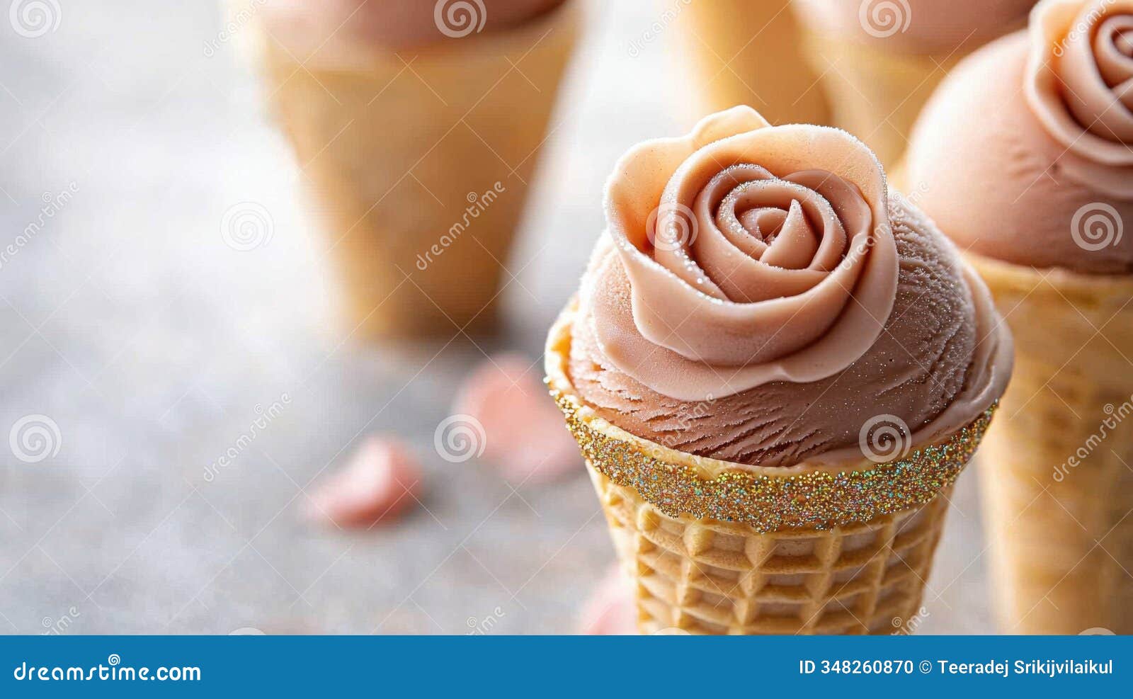 Rose Shaped Gelato Ice Cream Vector Illustration | CartoonDealer.com ...