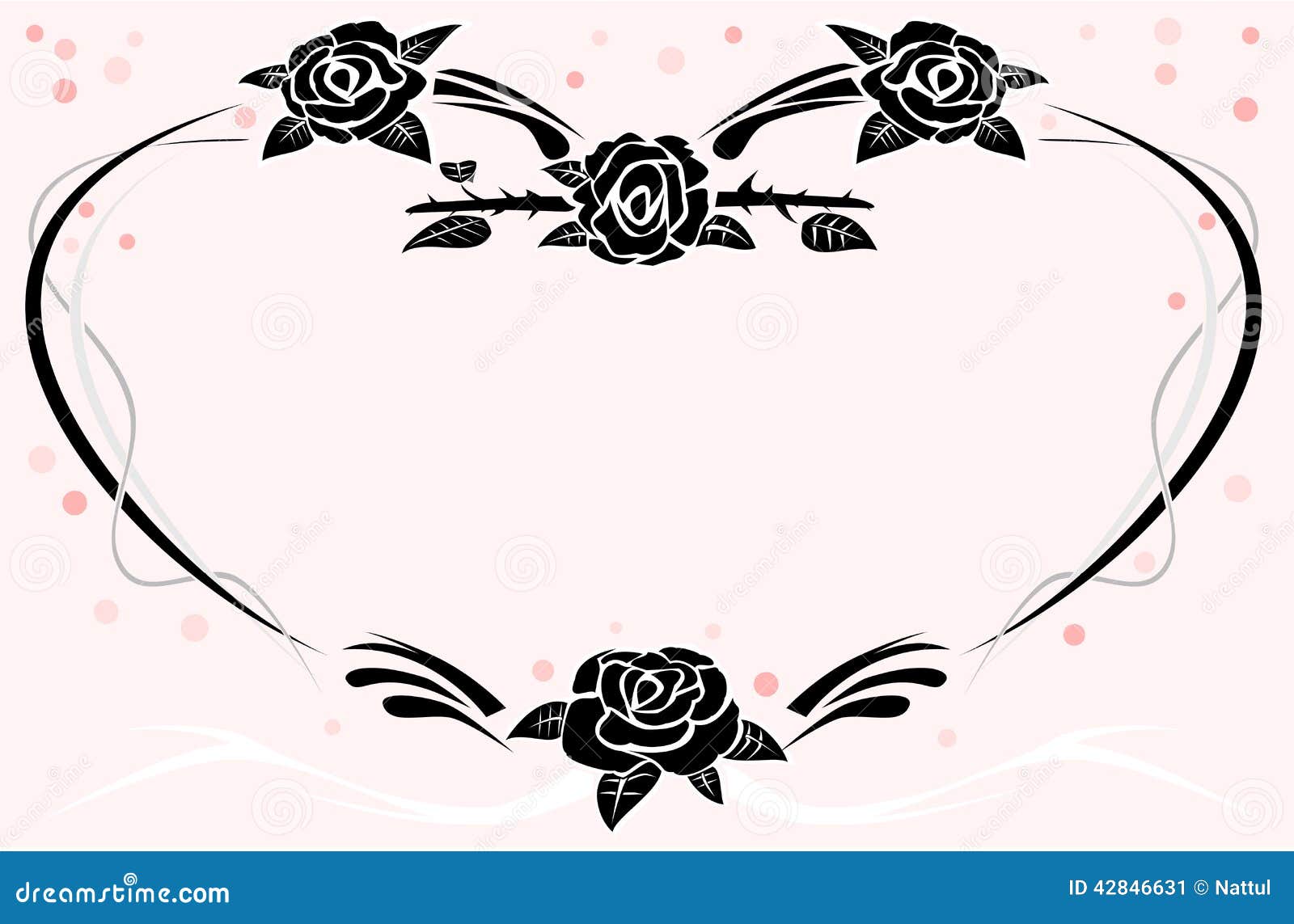 Rose silhouette text frame stock vector. Illustration of round - 42846631