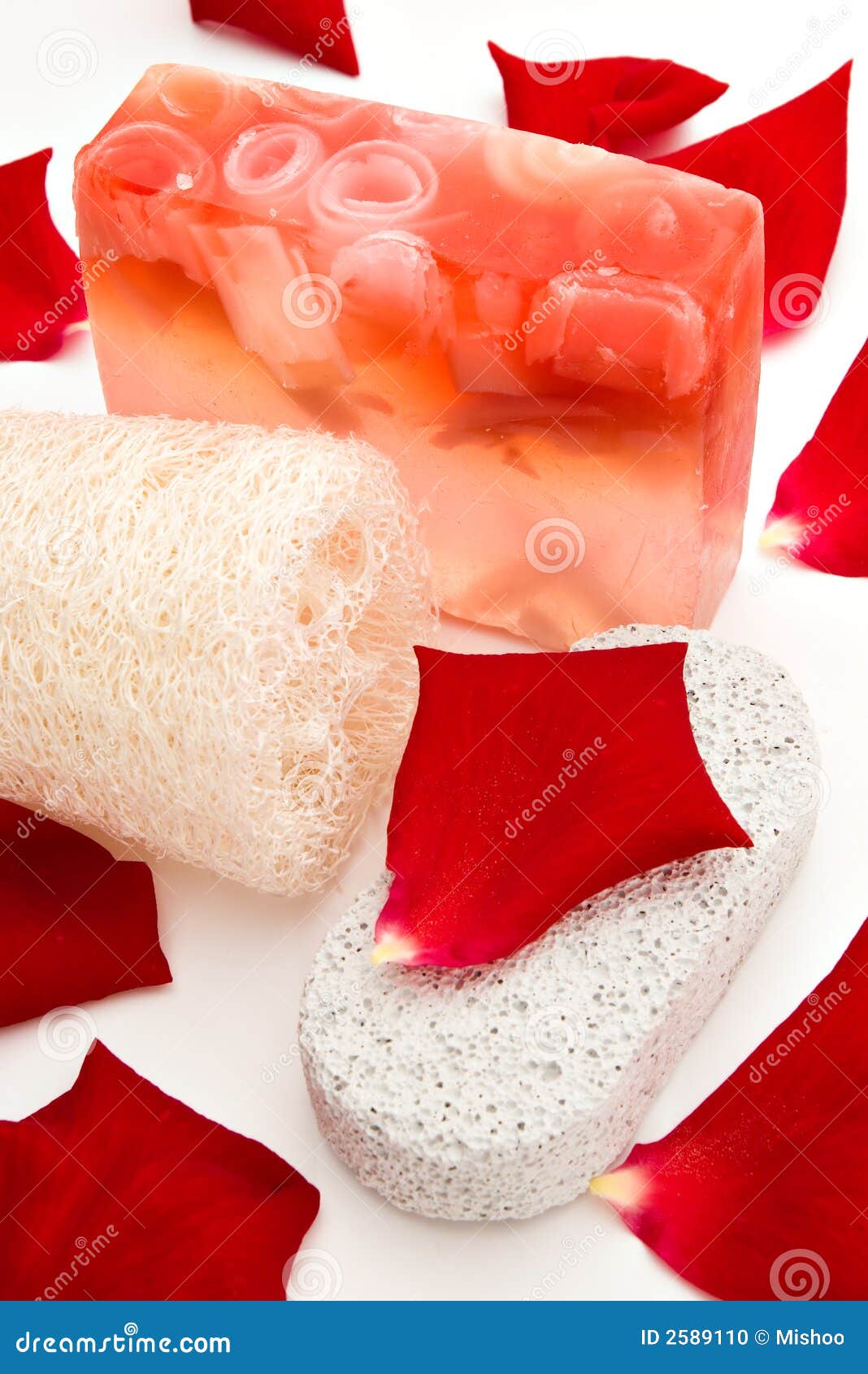 Rose soap with petals stock photo. Image of luxury, objects - 2589110