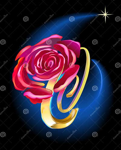 Rose in Space stock vector. Illustration of cosmos, jewelry - 11475218