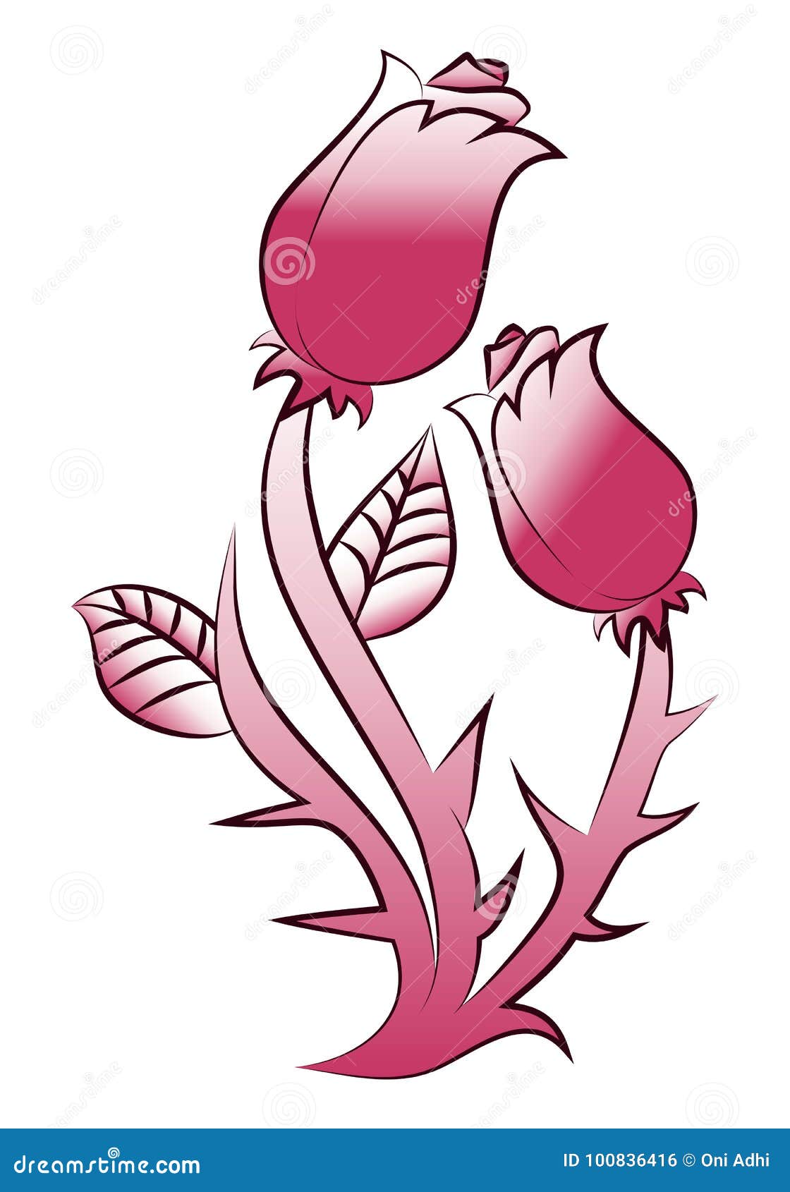 Rose spike tattoo stock illustration. Illustration of symbol - 100836416