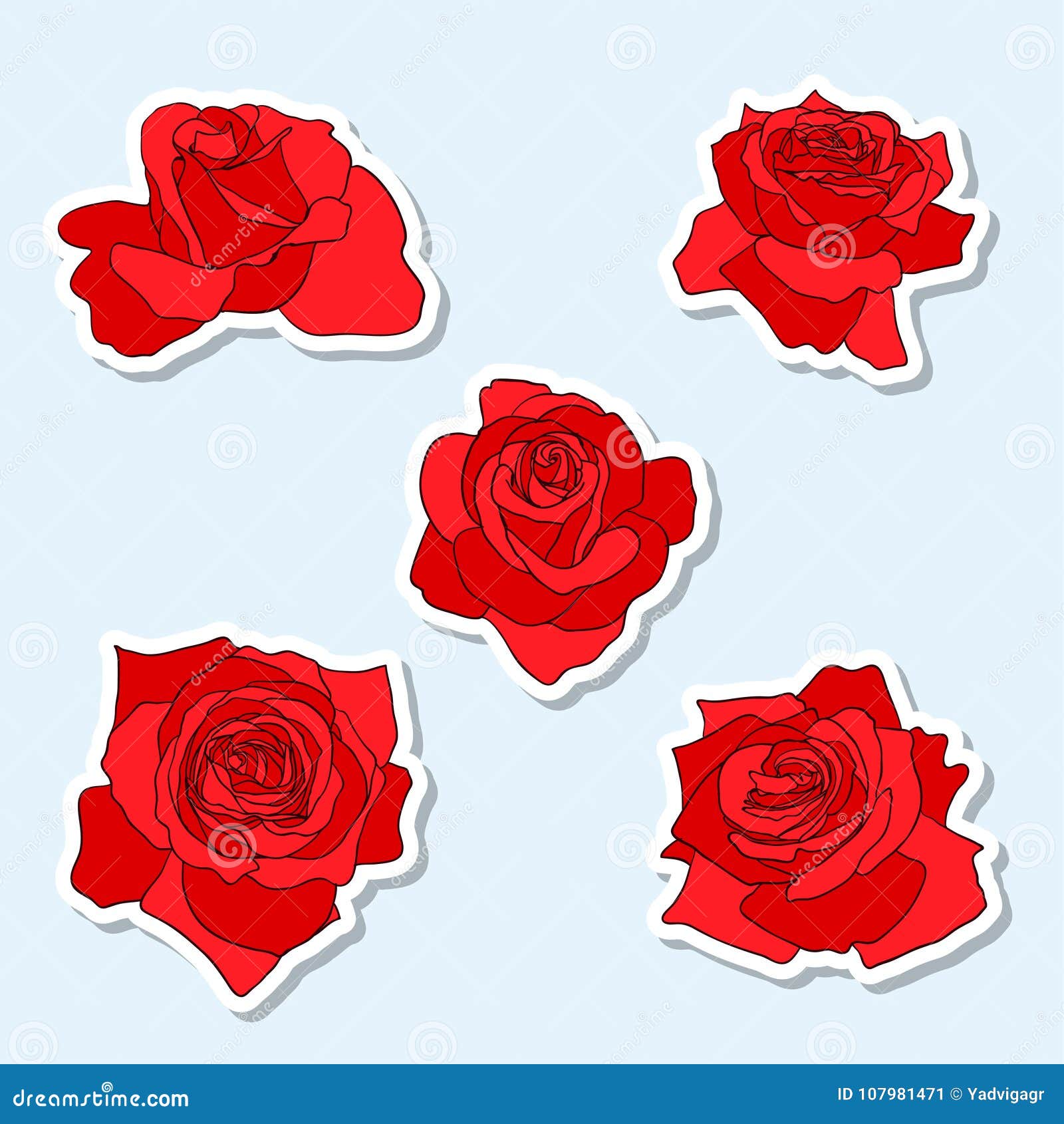 Rose Stickers roja ilustración del vector. Ilustración de correcciones ...