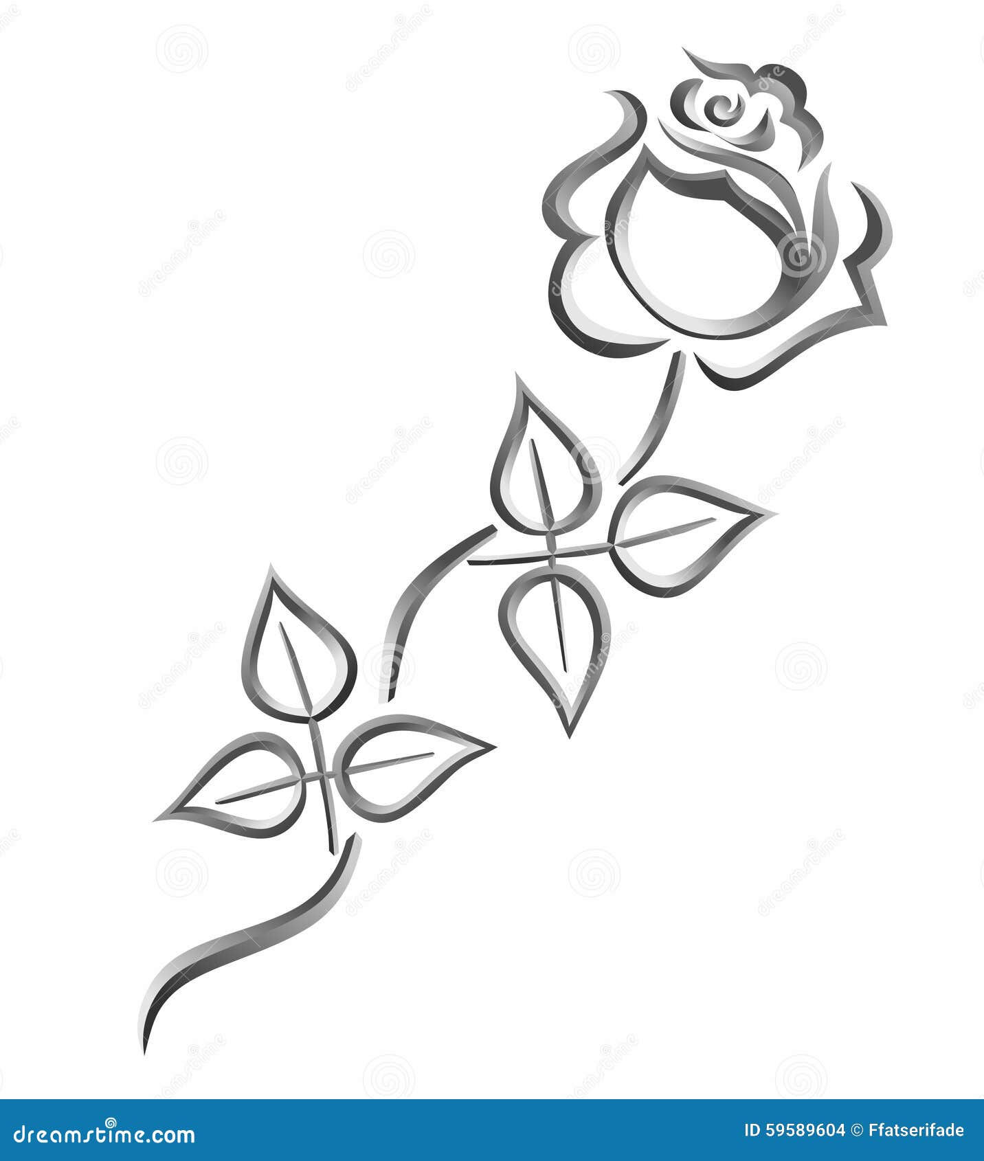 Rose stock illustration. Illustration of funeral, contour - 59589604