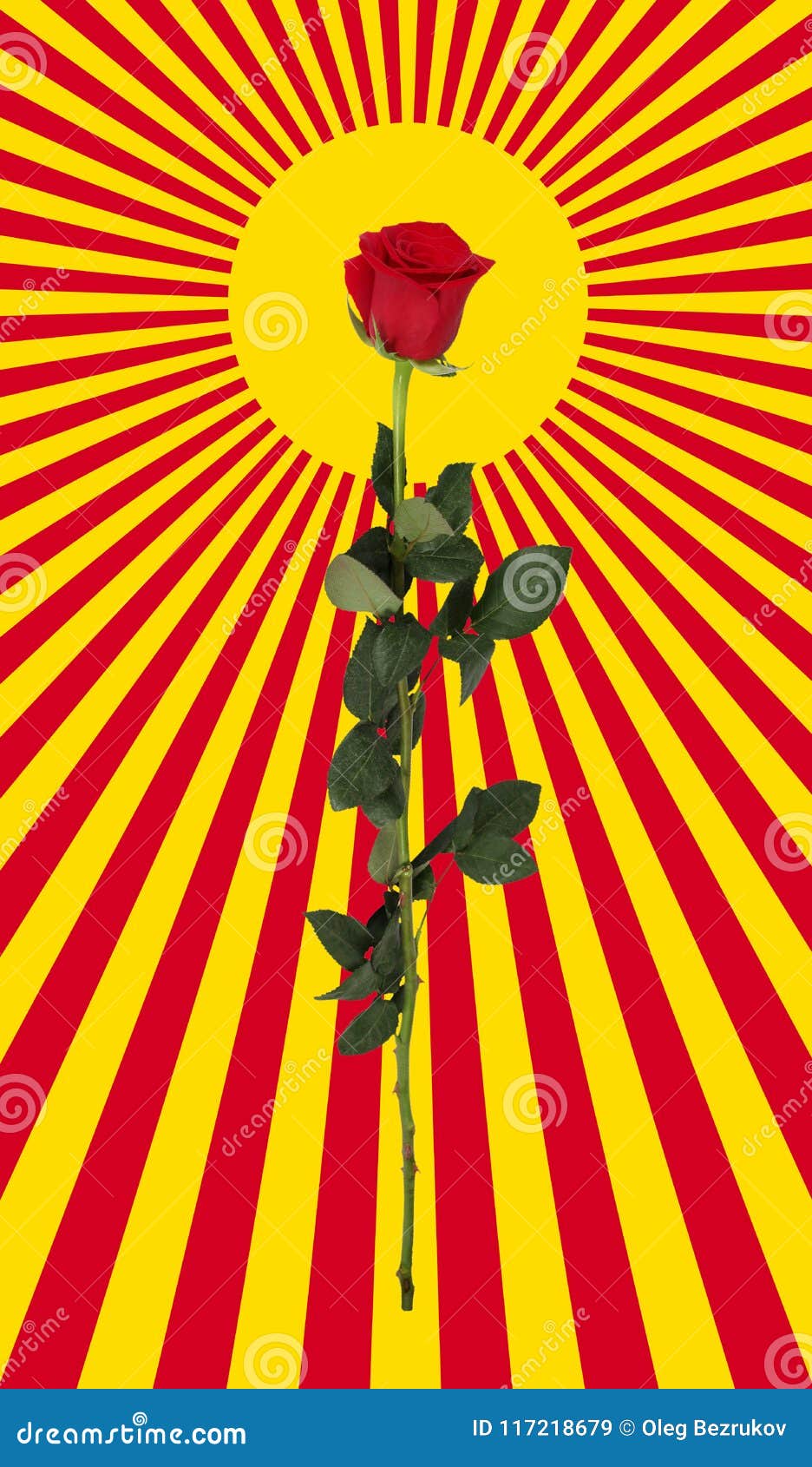 Rose and sun. Pop art stock illustration. Illustration of beautiful ...