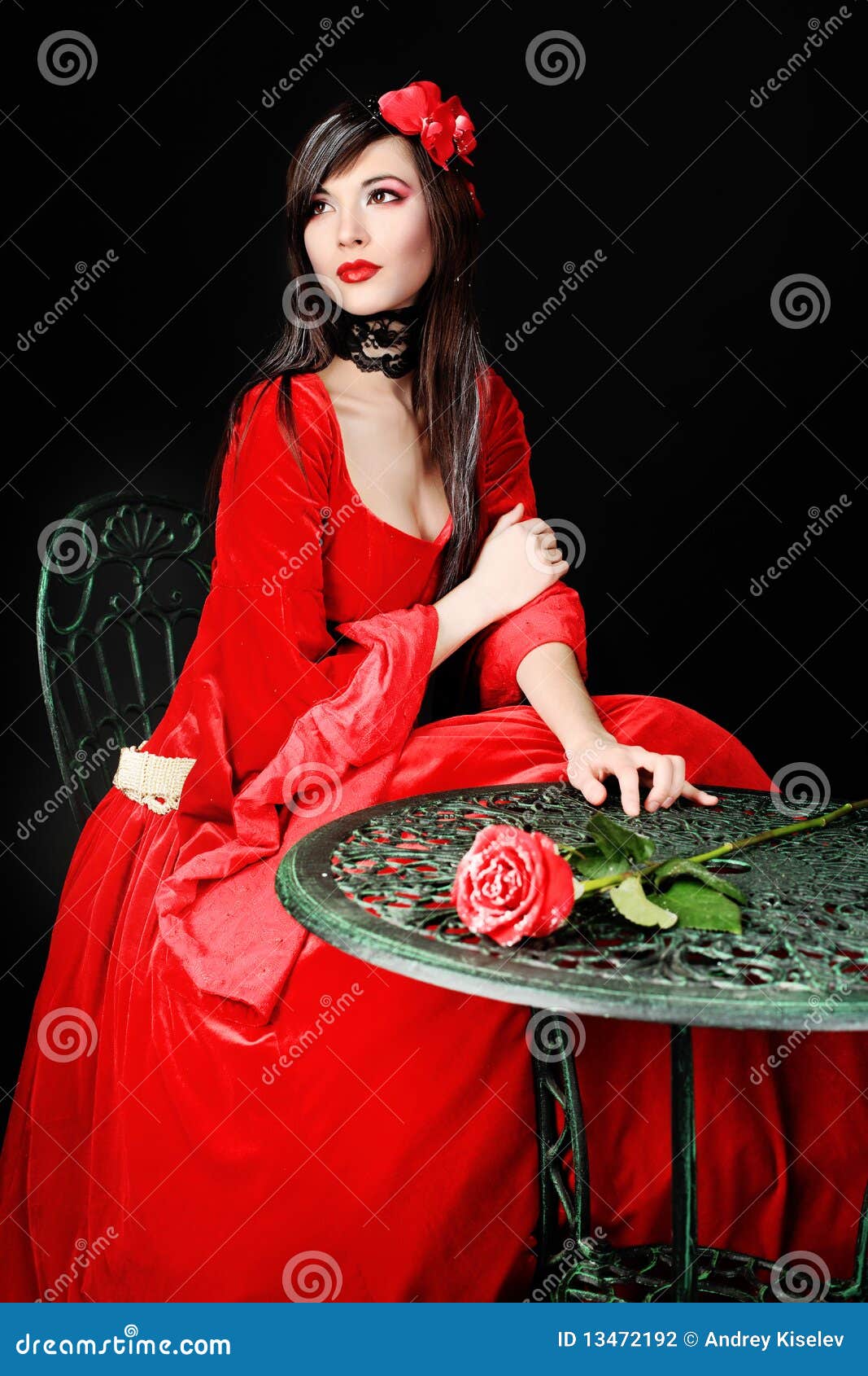 Rose on a table stock photo. Image of elegant, costume - 13472192