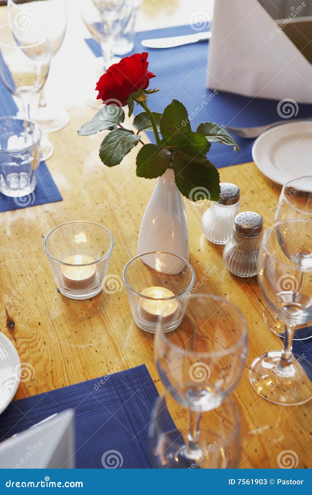Rose on a table stock image. Image of wineglass, clean - 7561903