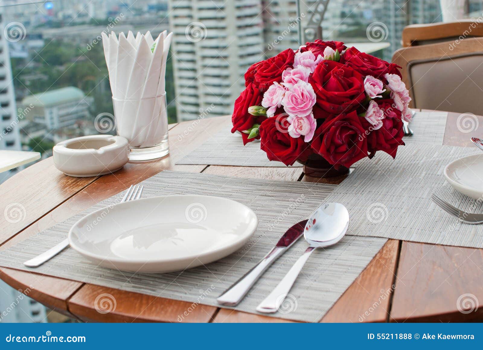 Rose table dinner stock photo. Image of glass, event - 55211888