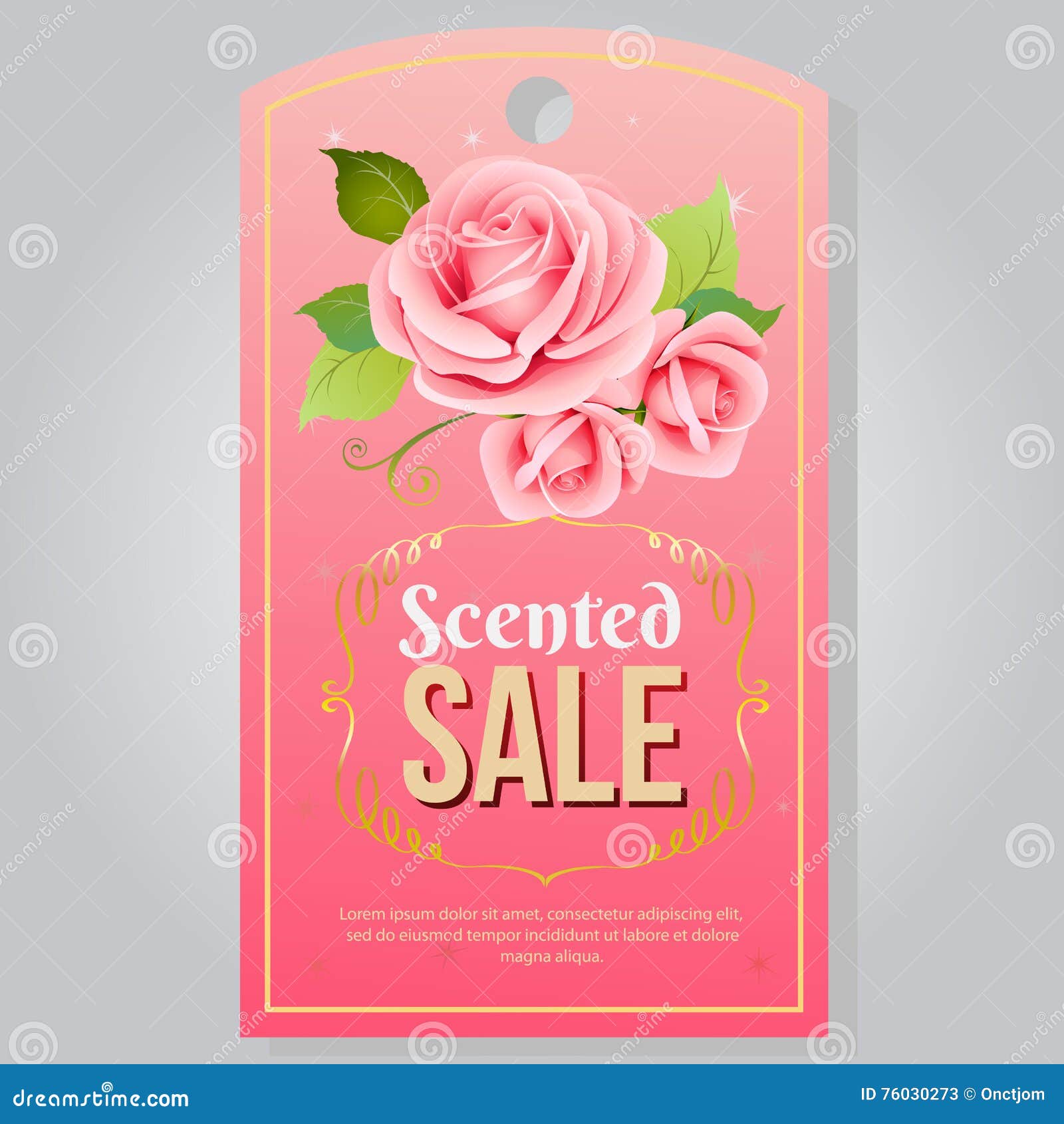 Rose tag stock vector. Illustration of celebration, blossom - 76030273