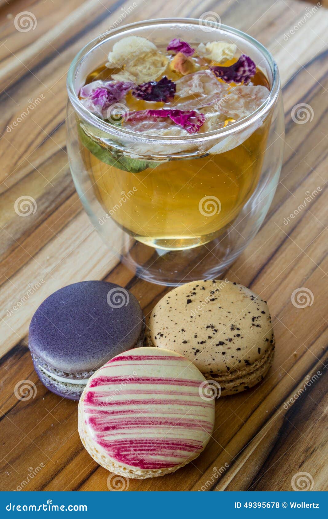 Rose tea and macaroons stock photo. Image of green, gastronomy - 49395678