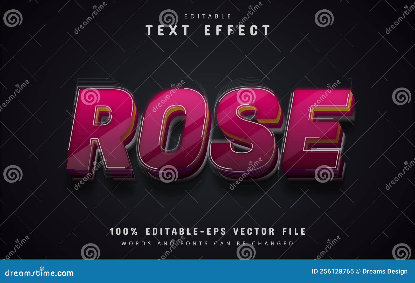 Rose text effect editable stock vector. Illustration of abstract ...