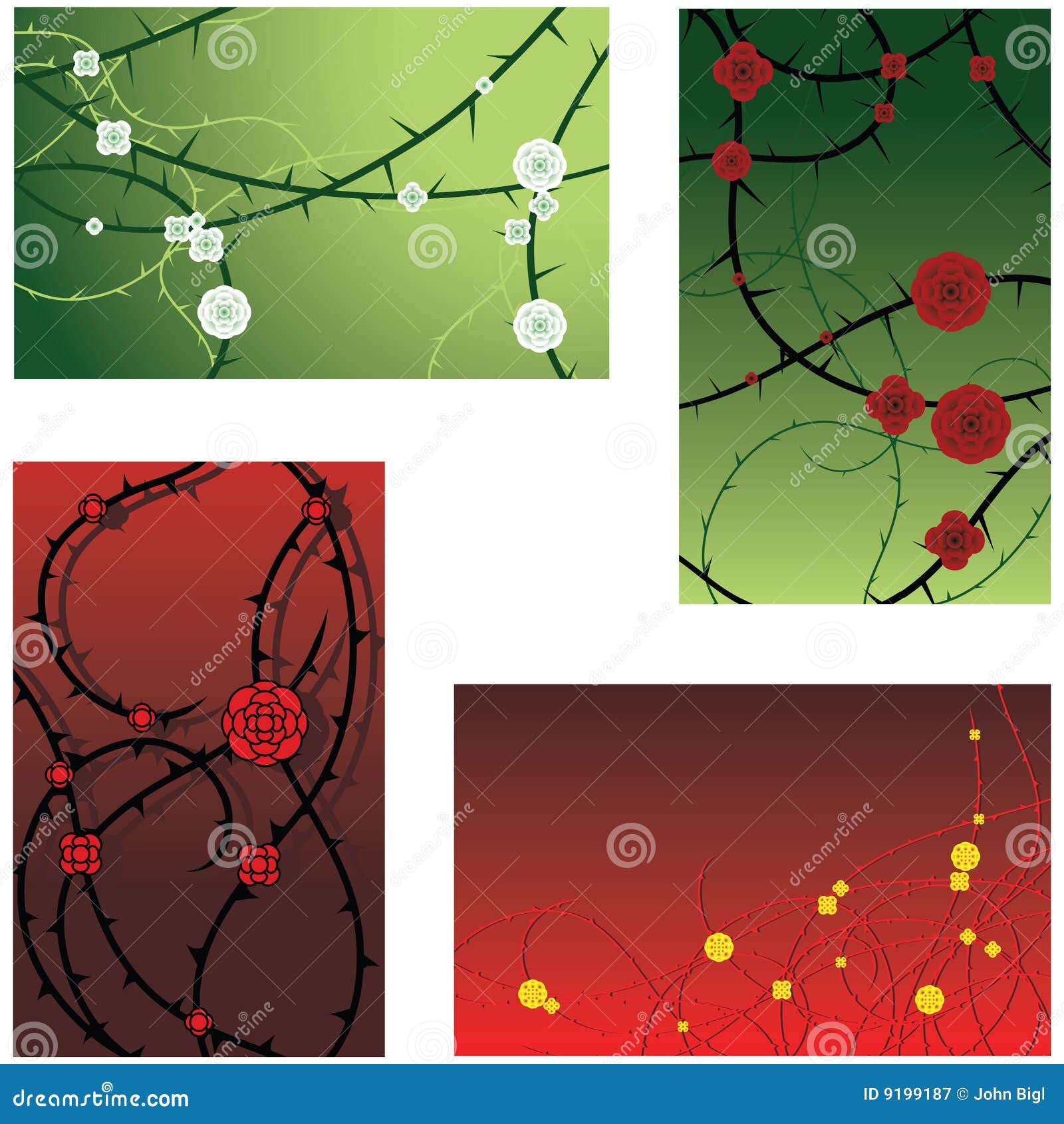 Rose And Thorn Backgrounds Cartoon Vector | CartoonDealer.com #9199187