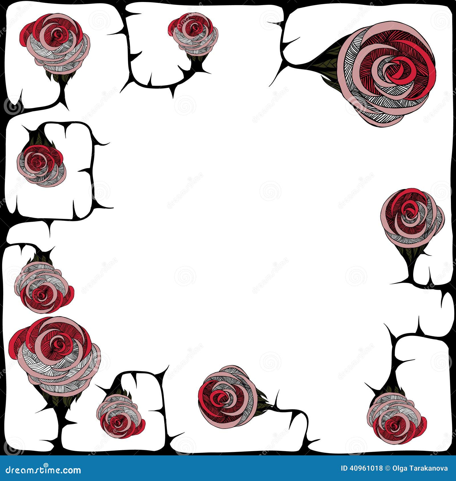 Rose with thorns stock vector. Illustration of buquete - 40961018