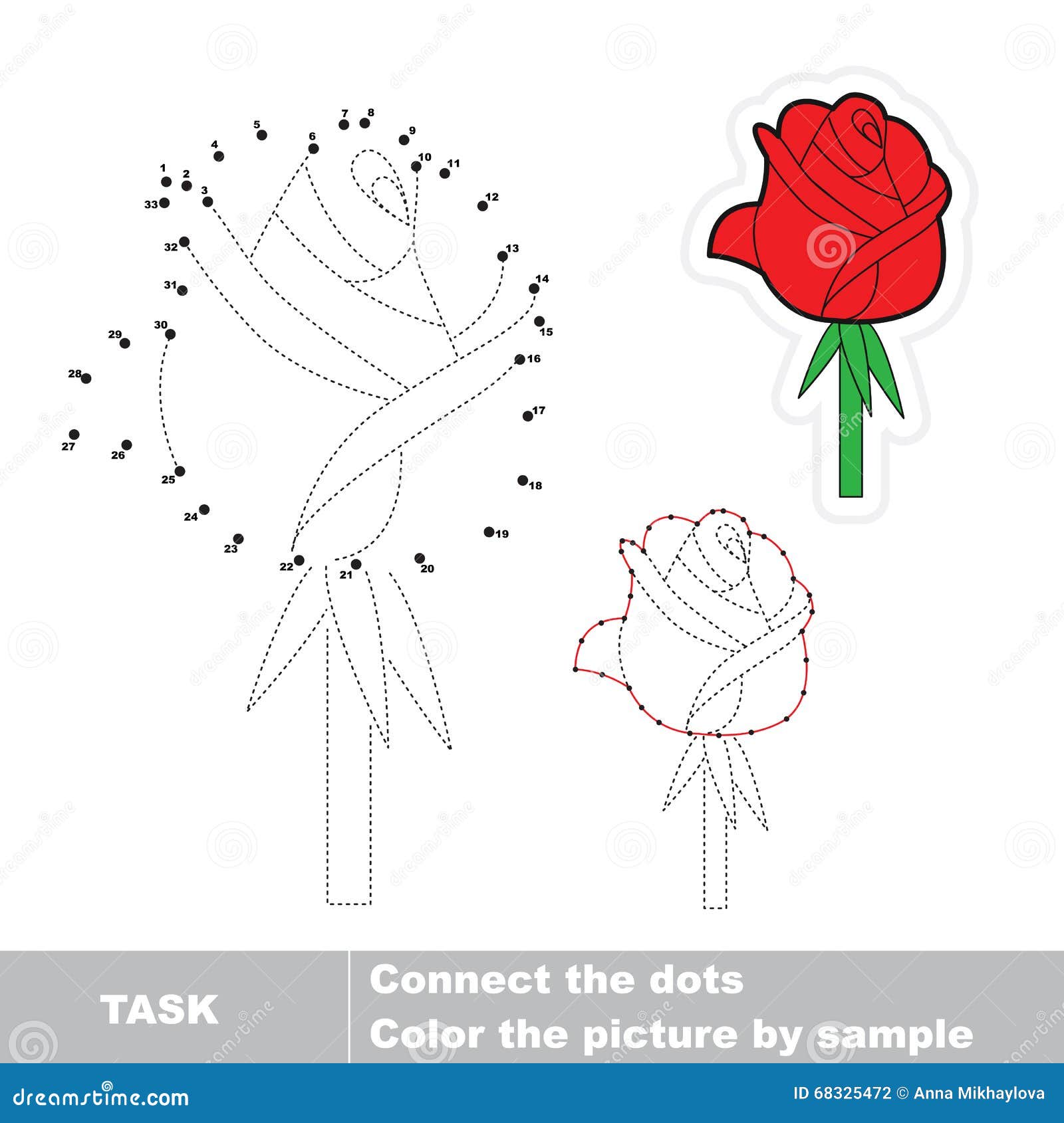 Connect The Dots Game And Coloring Pages Learning Free Form Shape ...