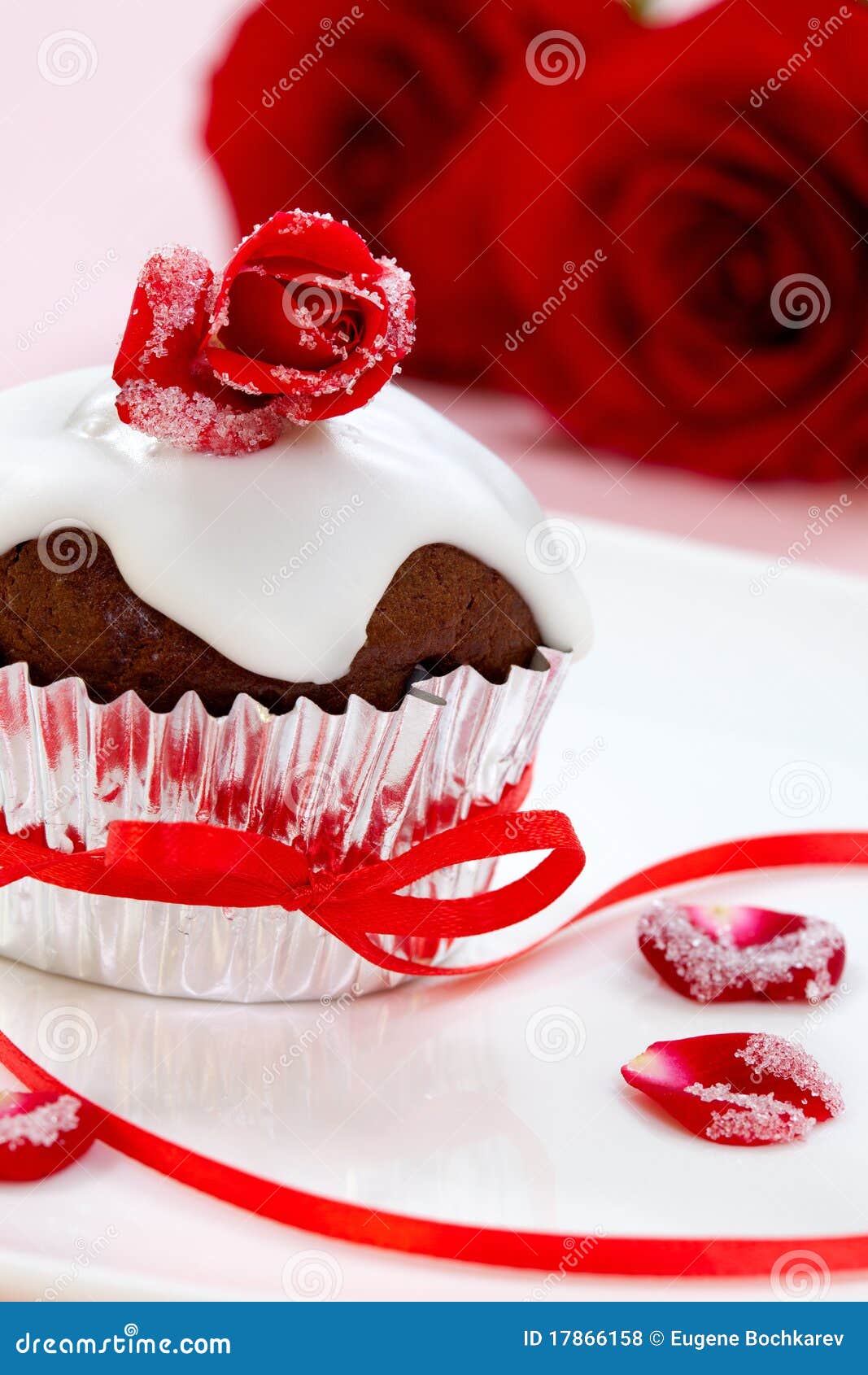 Rose Topped Muffin stock photo. Image of cupcakes, breakfast - 17866158