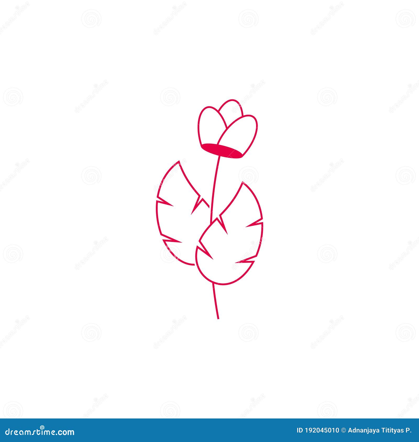 Rose Tree Simple Linear Geometric Design Symbol Decoration Vector Stock ...