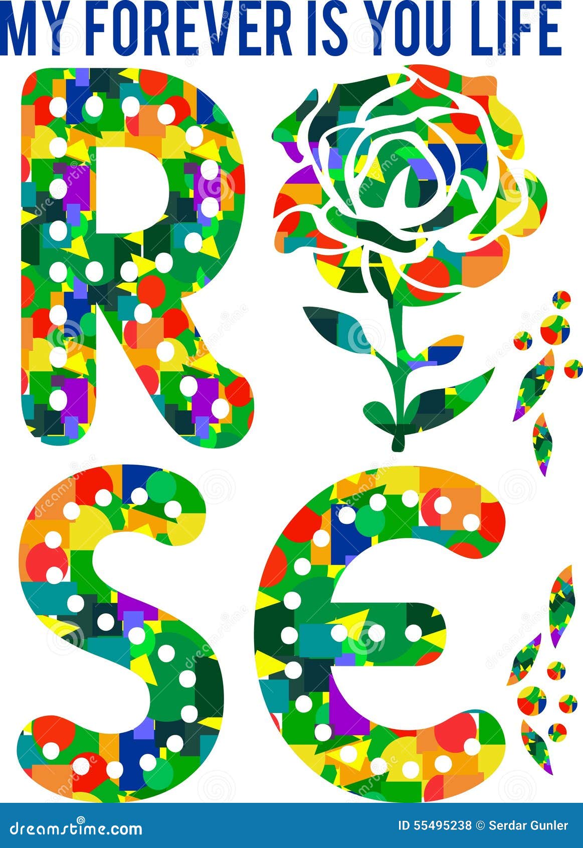 Rose Typography Colors Design Stock Illustrations – 255 Rose Typography ...