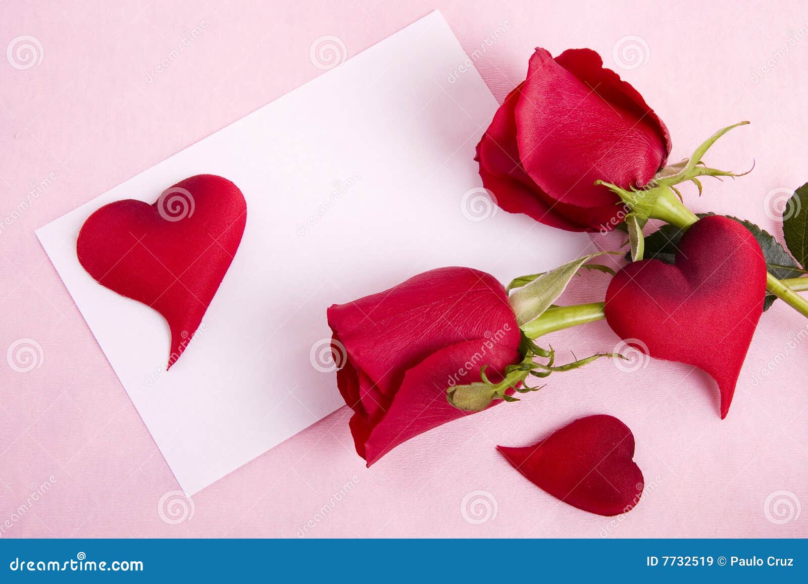 Rose u. Karte stockbild. Bild von reizend, feier, rand - 7732519