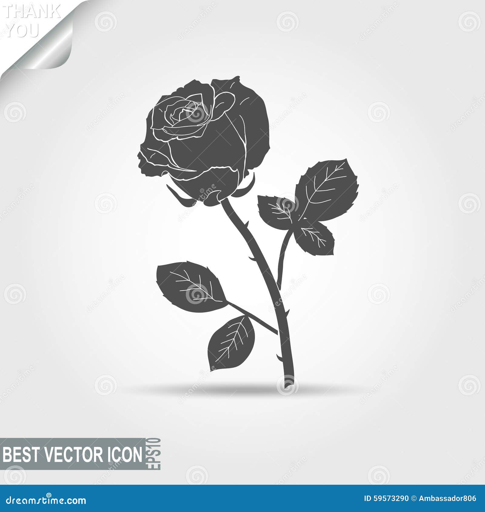 Rose - vector illustration stock vector. Illustration of nature - 59573290