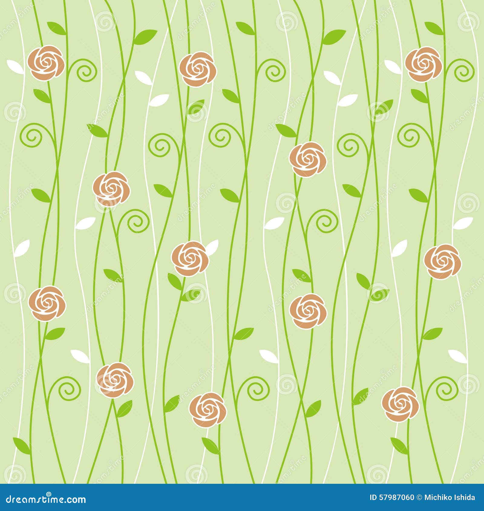Rose And Vine Background Pattern Vector Illustration | CartoonDealer ...
