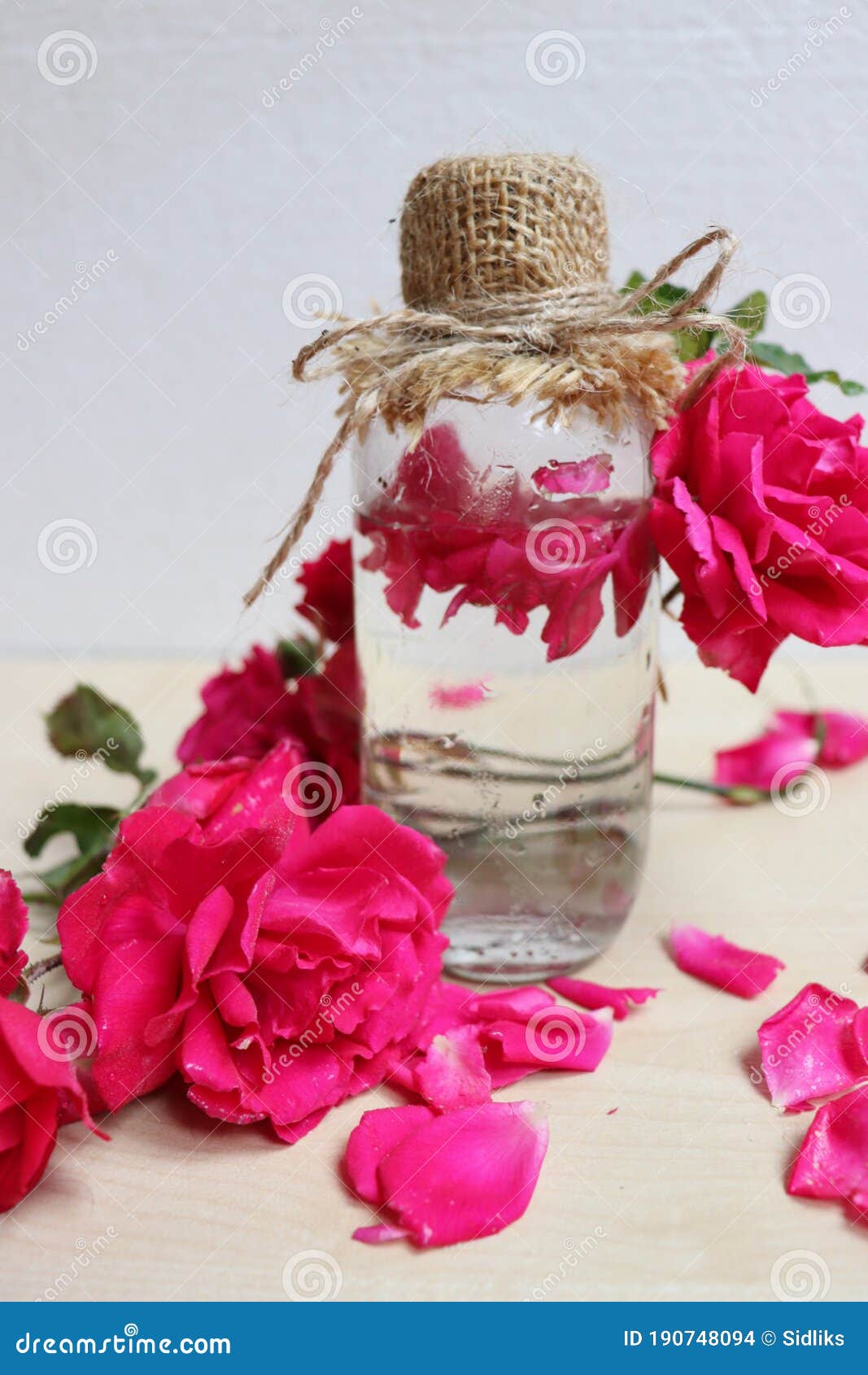 Rose water photo stock photo. Image of pink, flora, bottle - 190748094