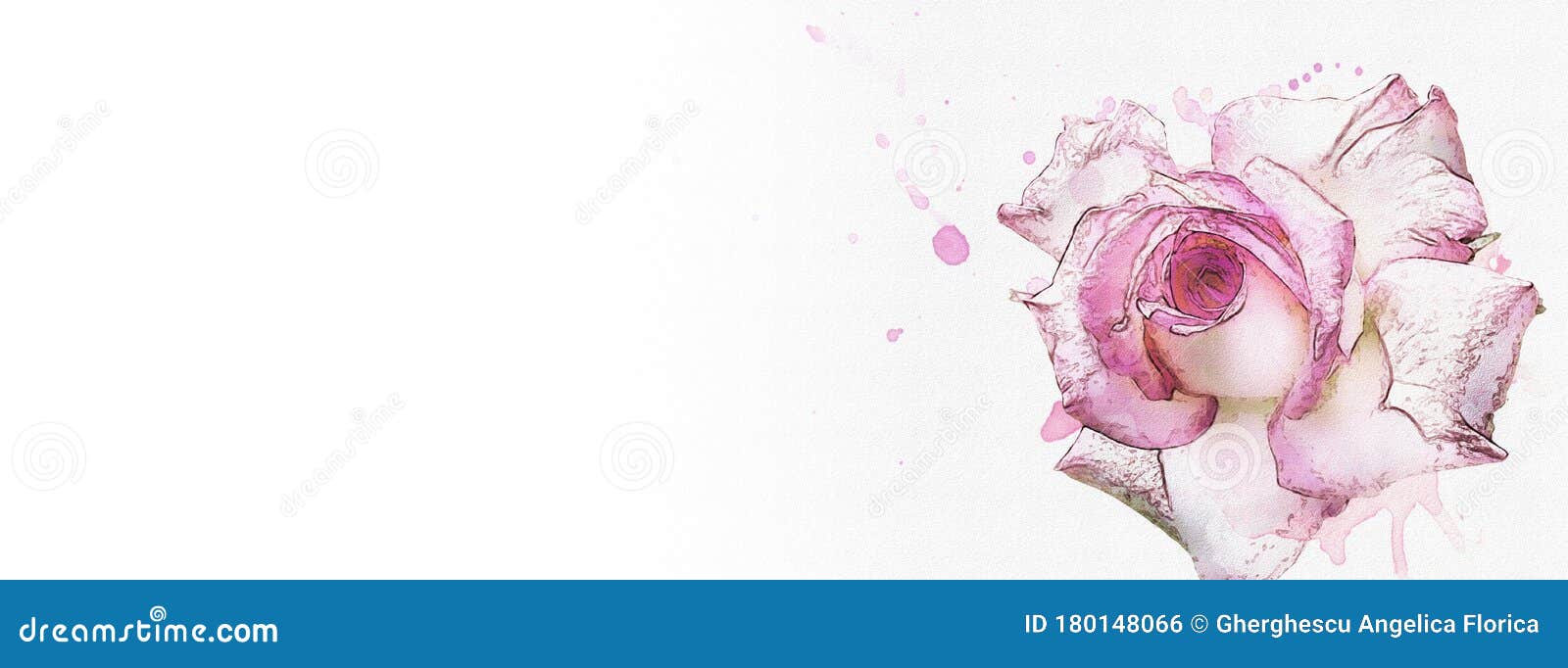 Rose on Watercolor Background - Facebook Cover Stock Illustration ...