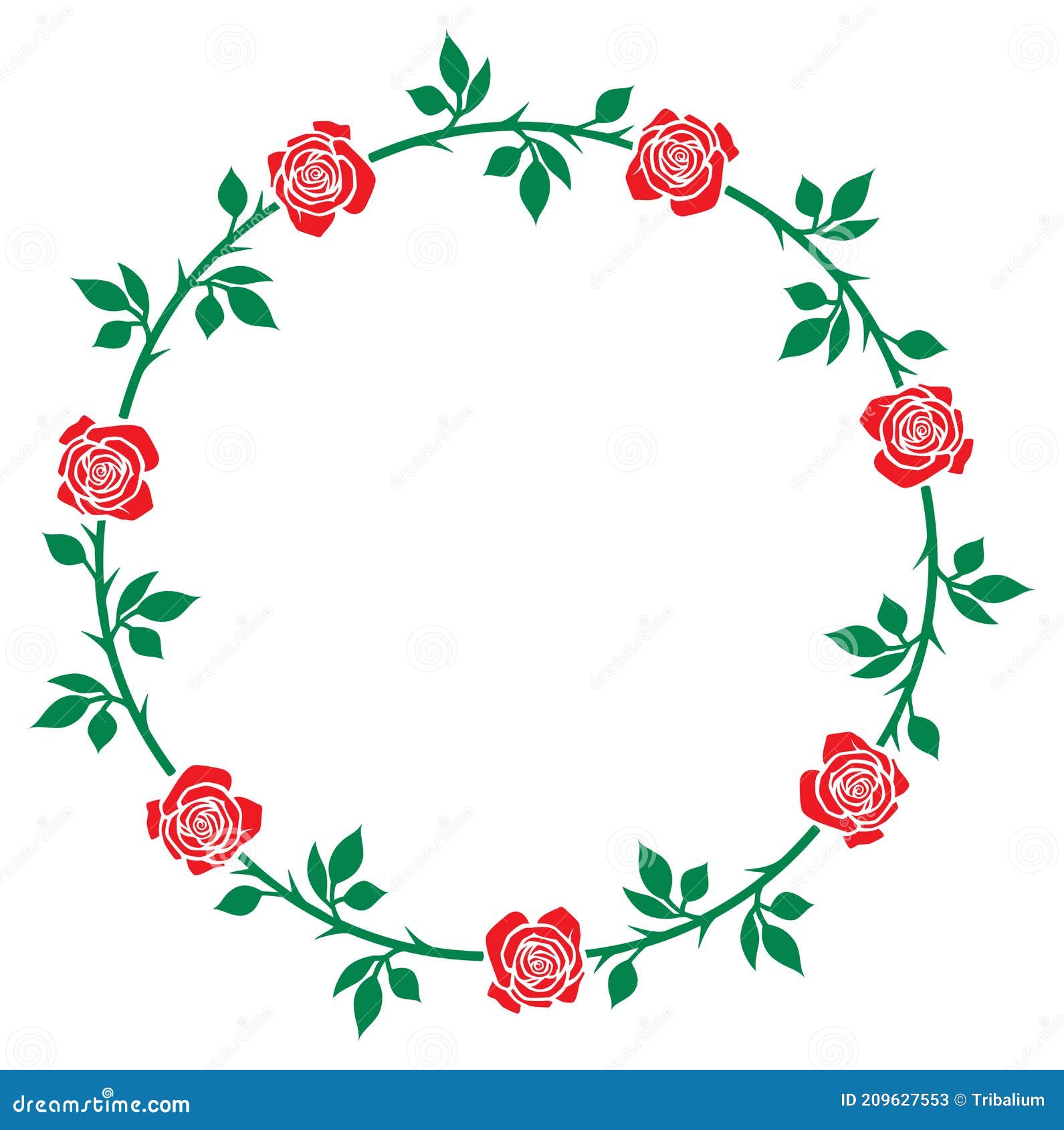 Rose Wreath Design - Vector Stock Illustration - Illustration of ...