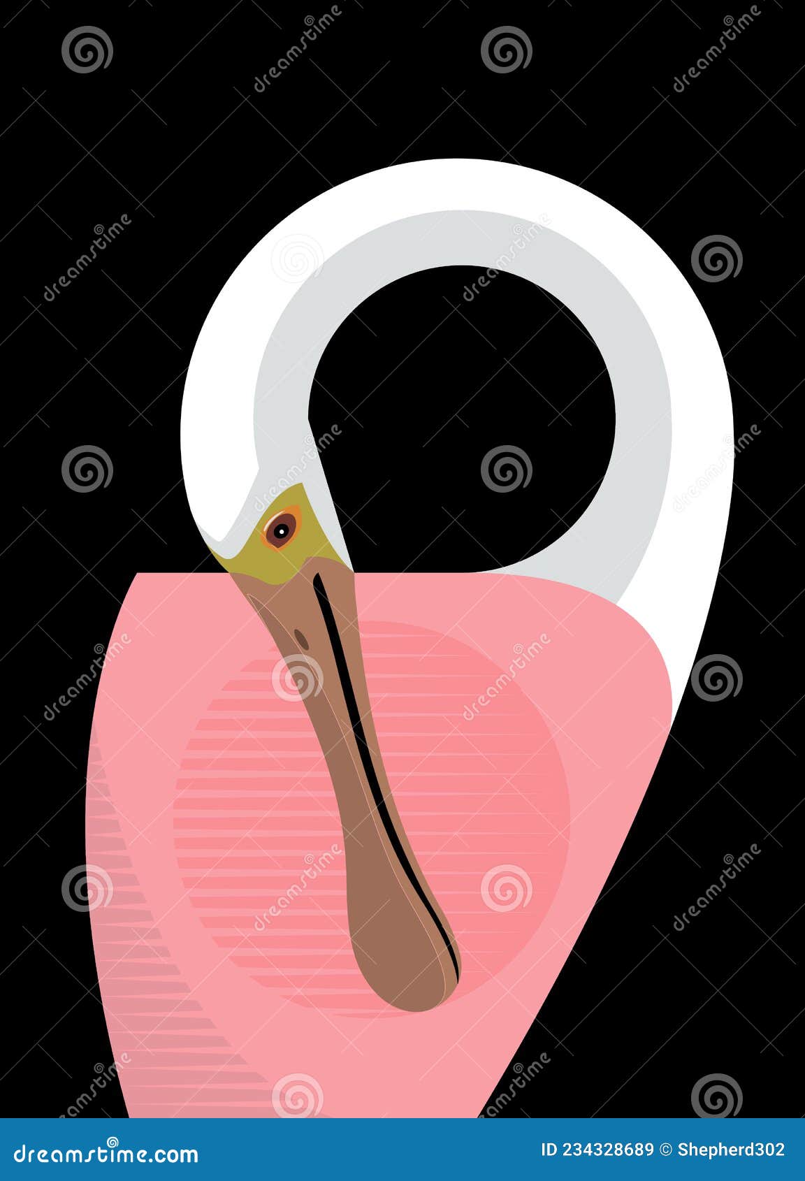 Roseate spoonbill stock vector. Illustration of protection - 234328689