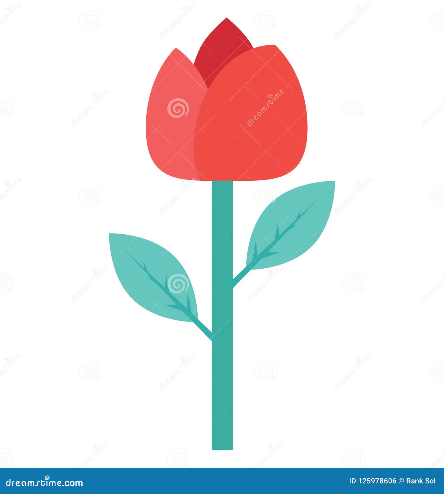 Rosebud, Flower Vector Icon Editable Stock Vector - Illustration of ...