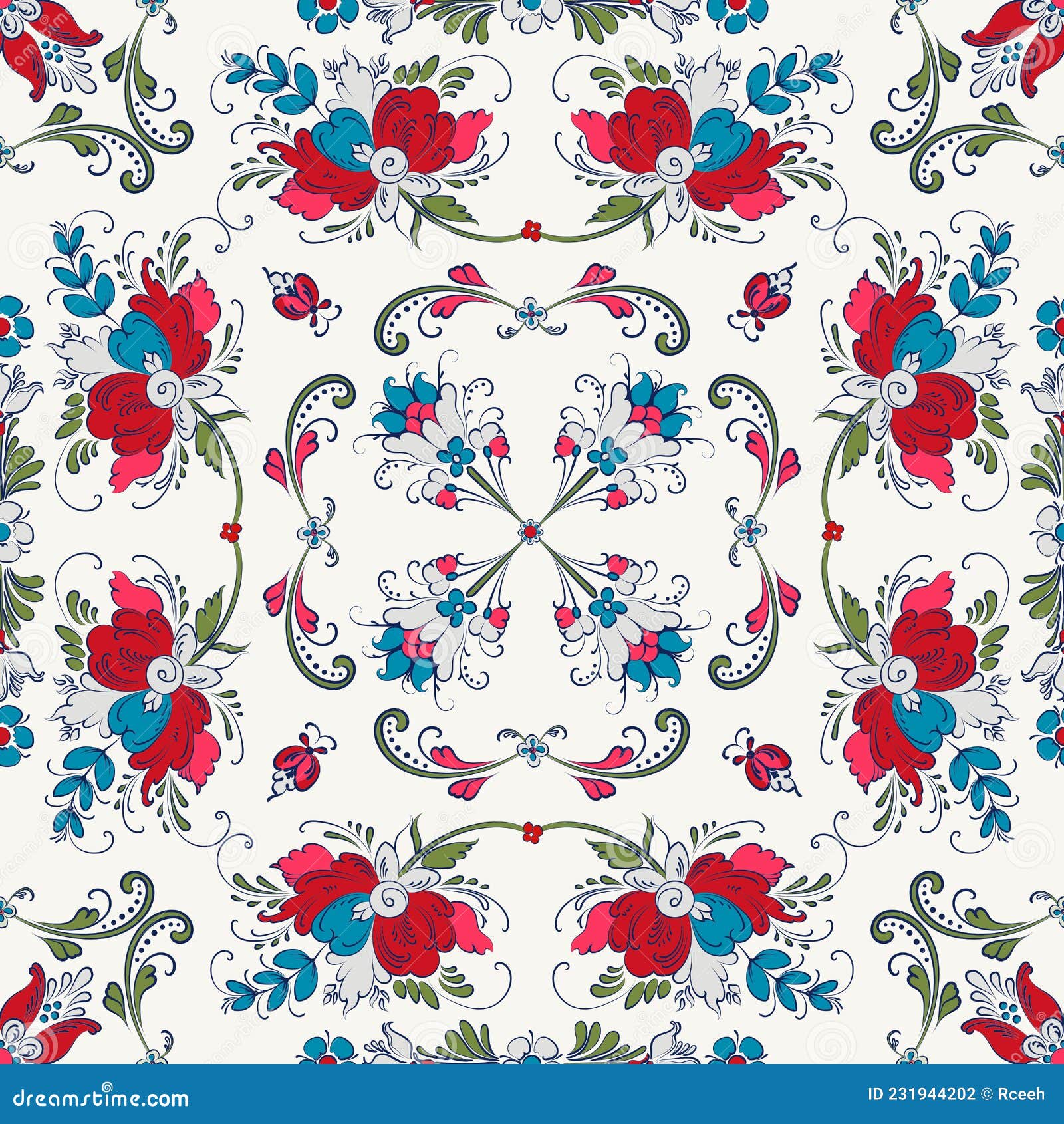 Rosemaling Vector Pattern 21 Stock Vector - Illustration of flower ...