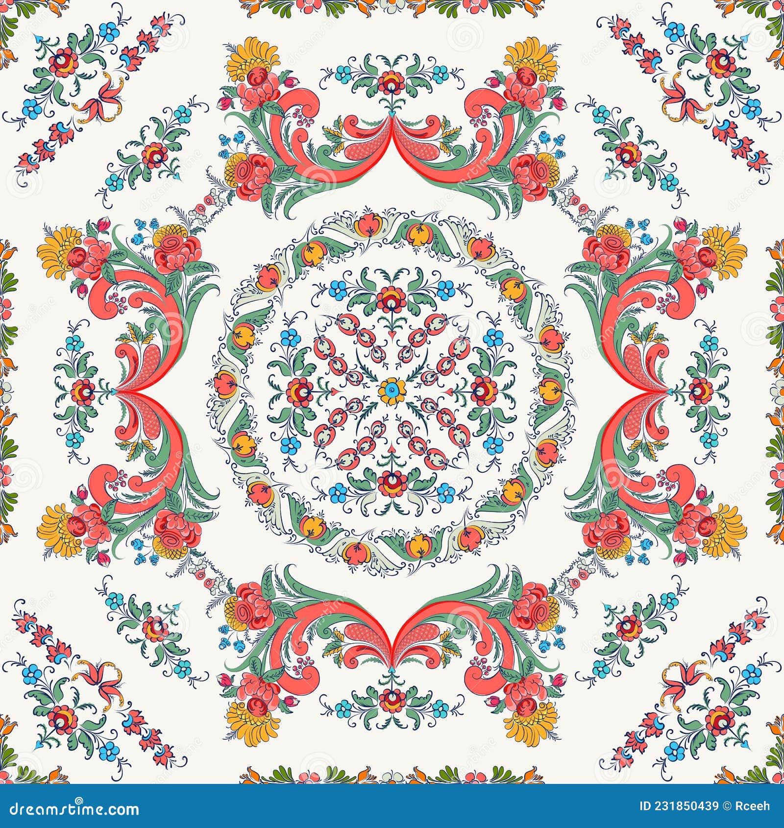 Rosemaling Vector Pattern 4 Stock Vector - Illustration of print, oslo ...