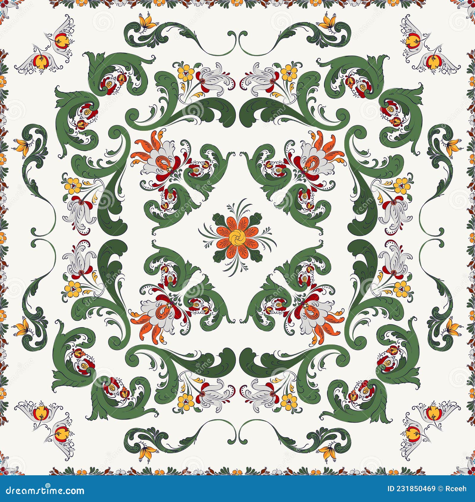Rosemaling Vector Pattern 11 Stock Vector - Illustration of ornament ...