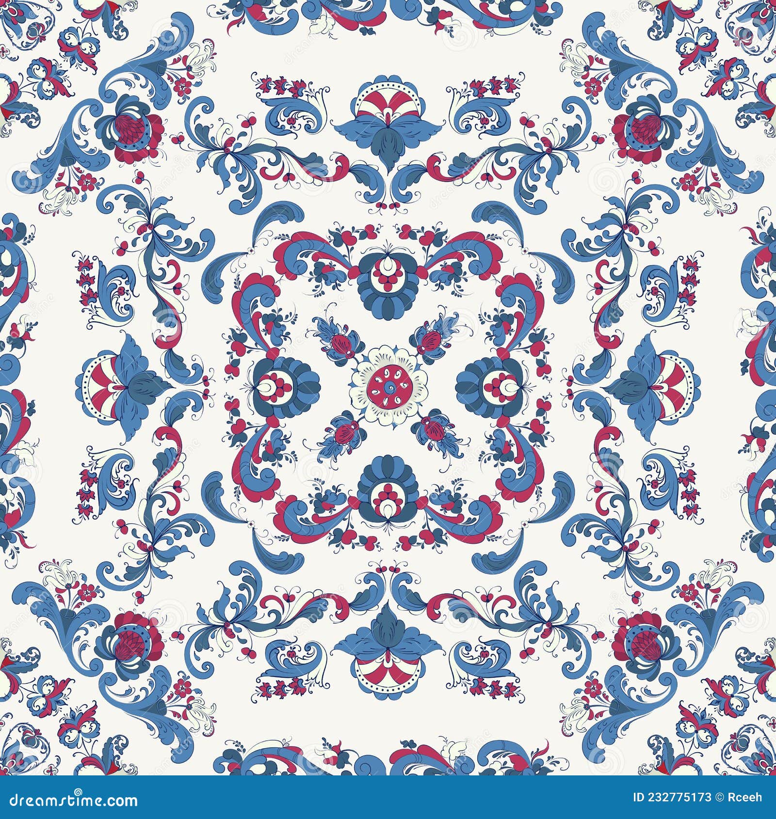 Rosemaling Vector Pattern 42 Stock Vector - Illustration of rogaland ...