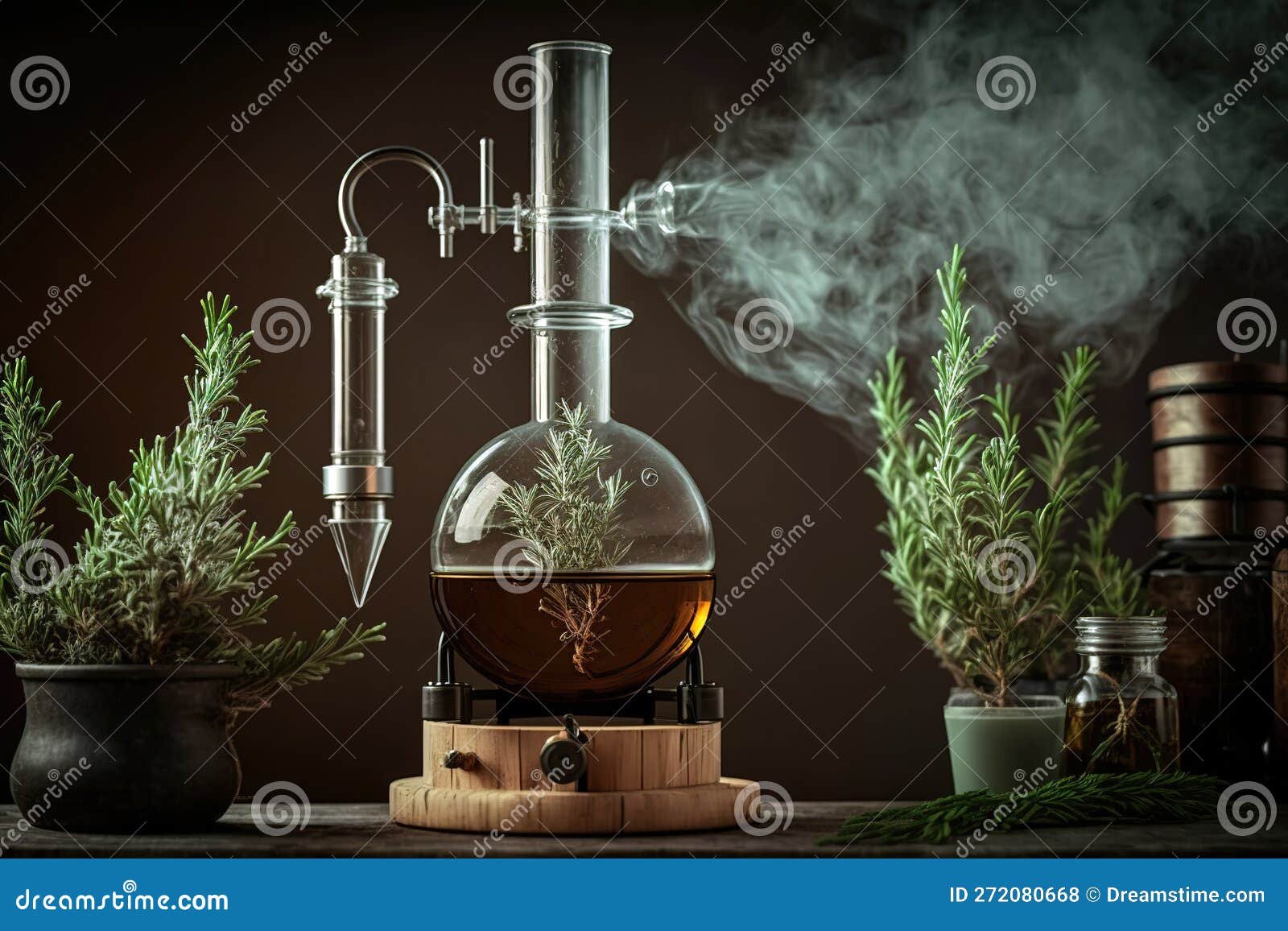 Rosemary Distillery Process. Stock Illustration - Illustration of ...