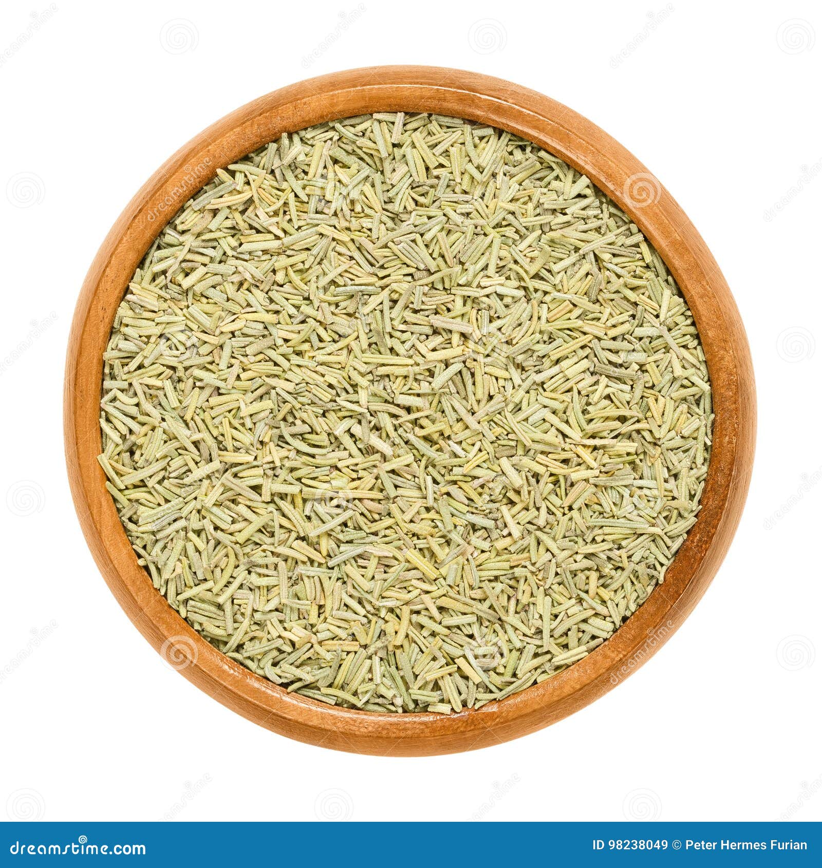 Rosemary Droog in Houten Kom Over Wit Stock Afbeelding - Image of blad ...