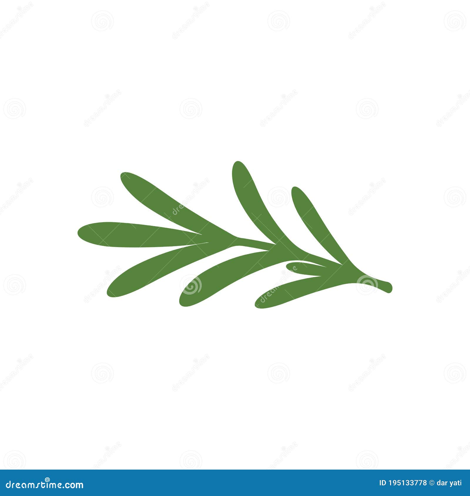 Rosemary Leaf Vector Logo Illustration Template Stock Vector ...