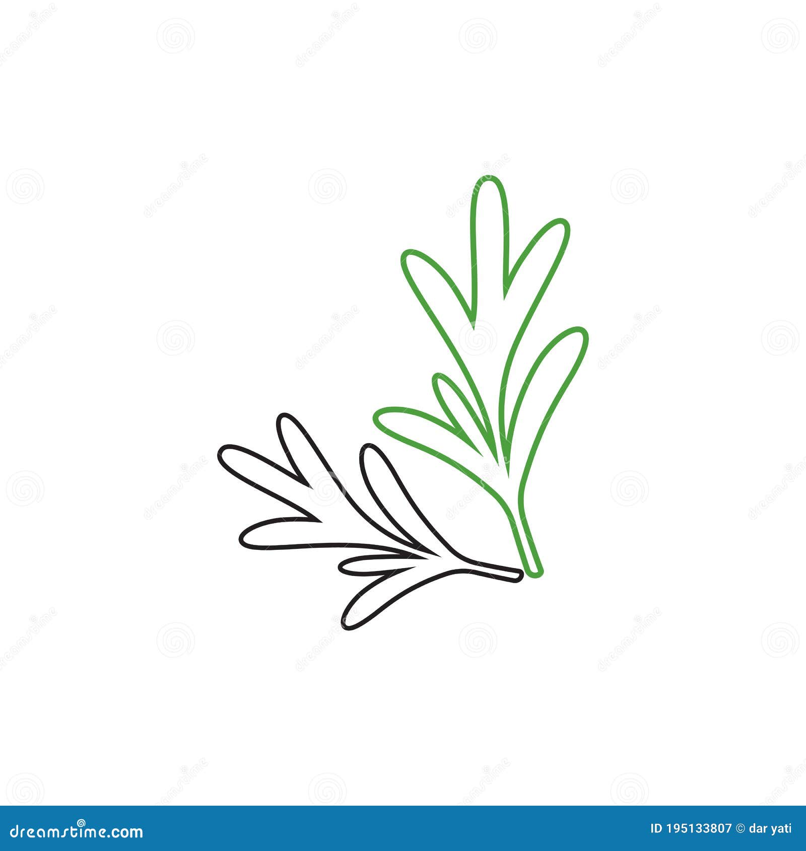 Rosemary Leaf Vector Logo Illustration Template Stock Vector ...