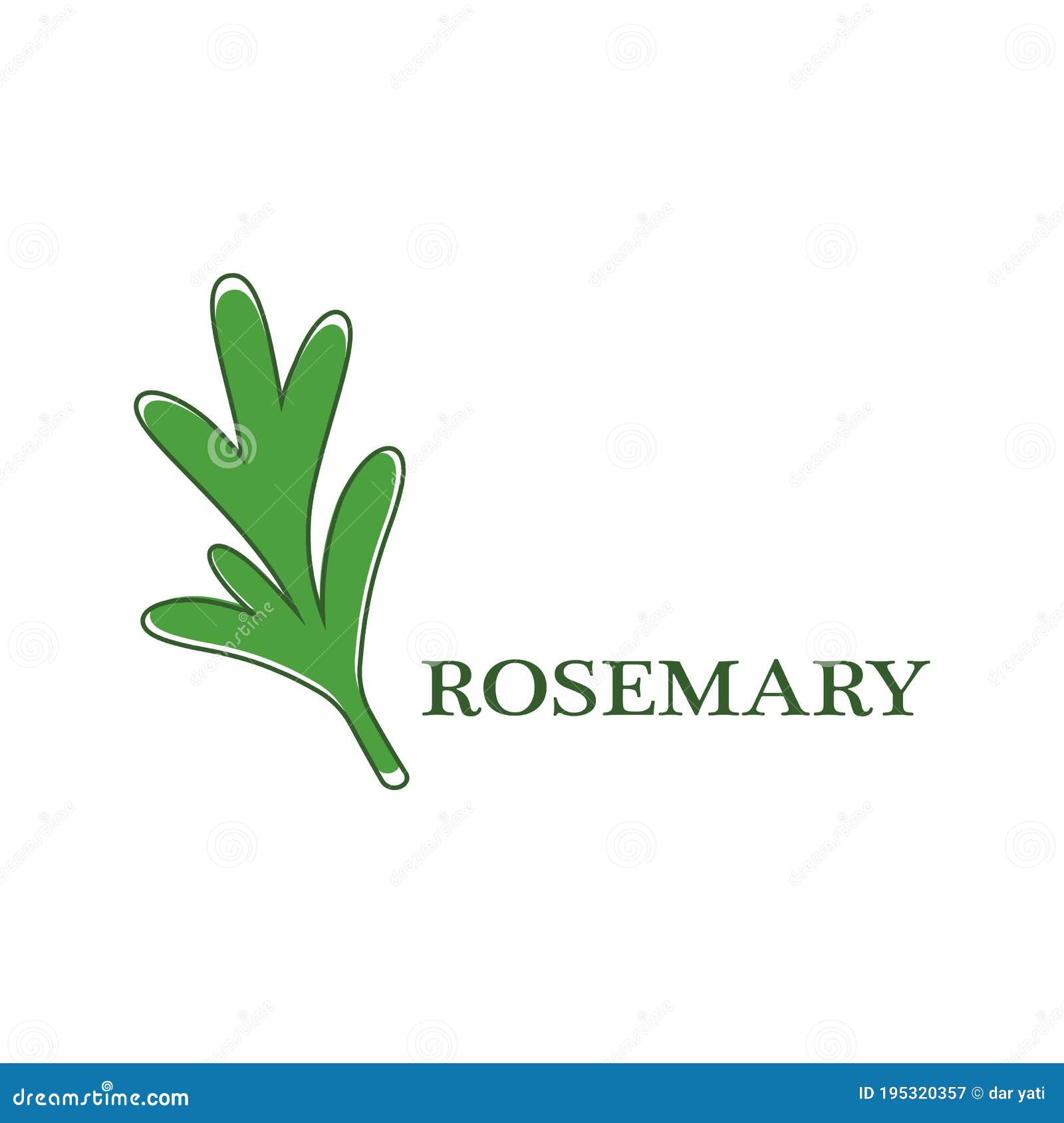 Rosemary Leaf Vector Logo Illustration Template Stock Vector ...