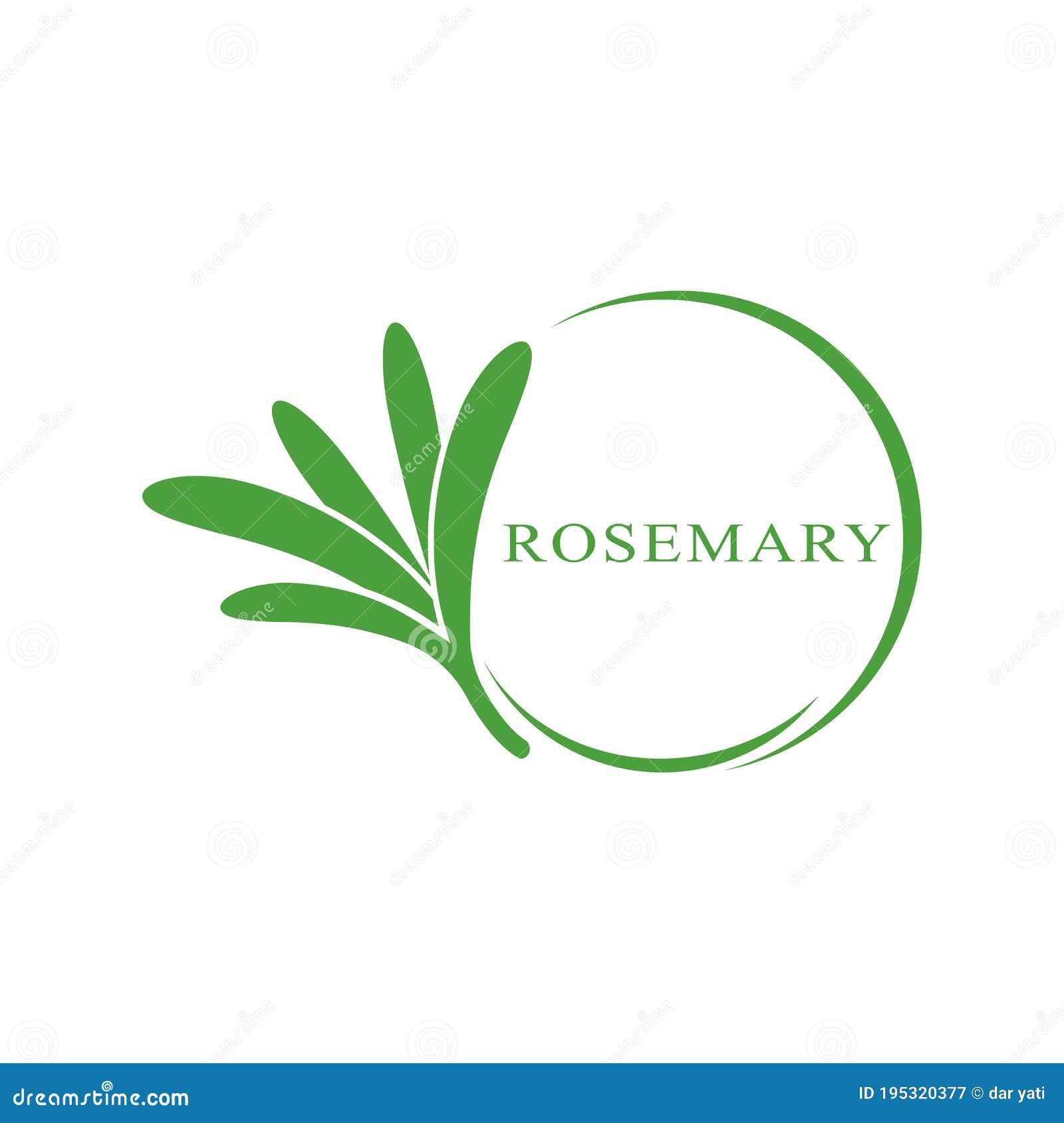 Rosemary Leaf Vector Logo Illustration Template Stock Vector ...