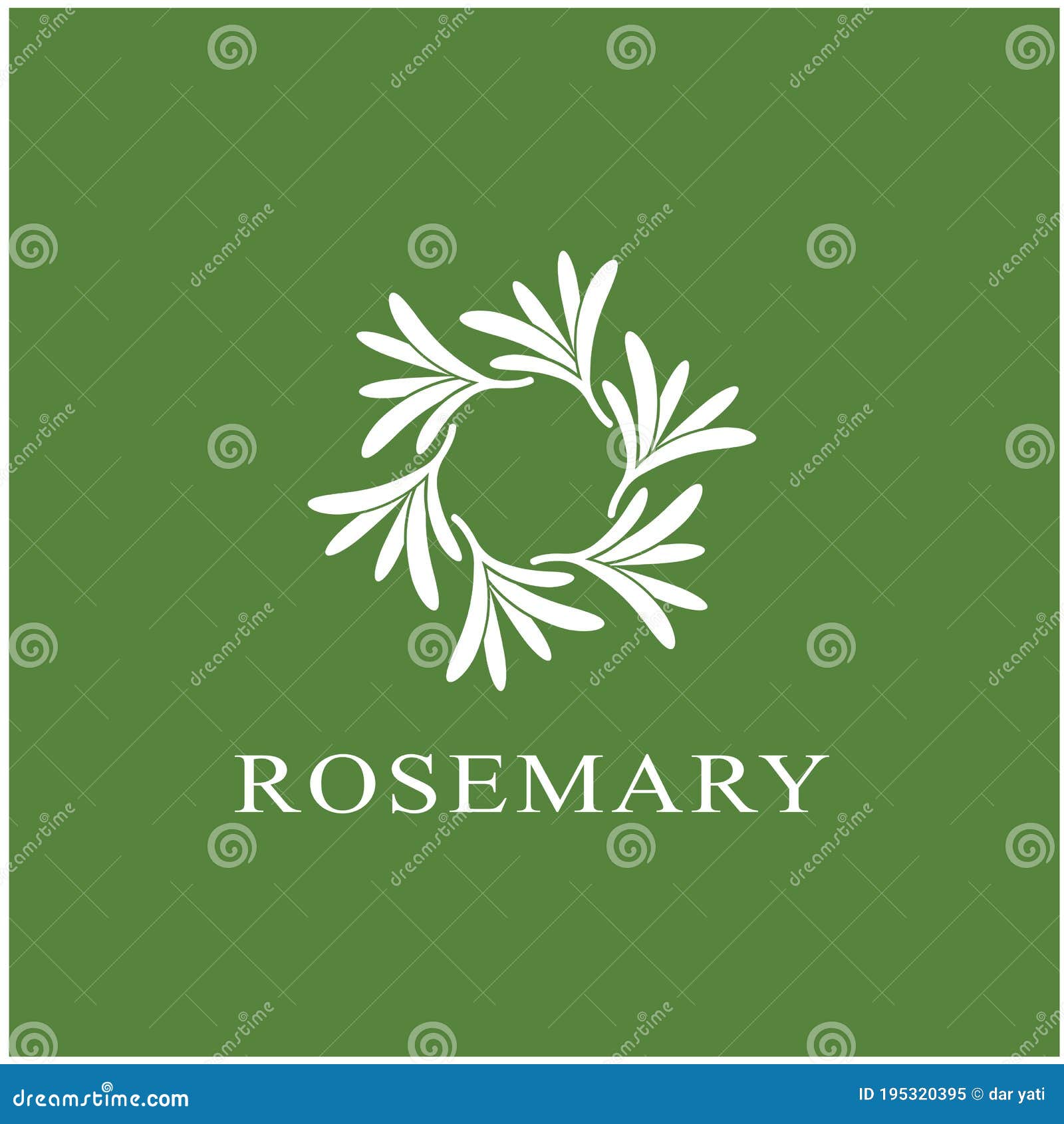Rosemary Leaf Vector Logo Illustration Template Stock Vector ...