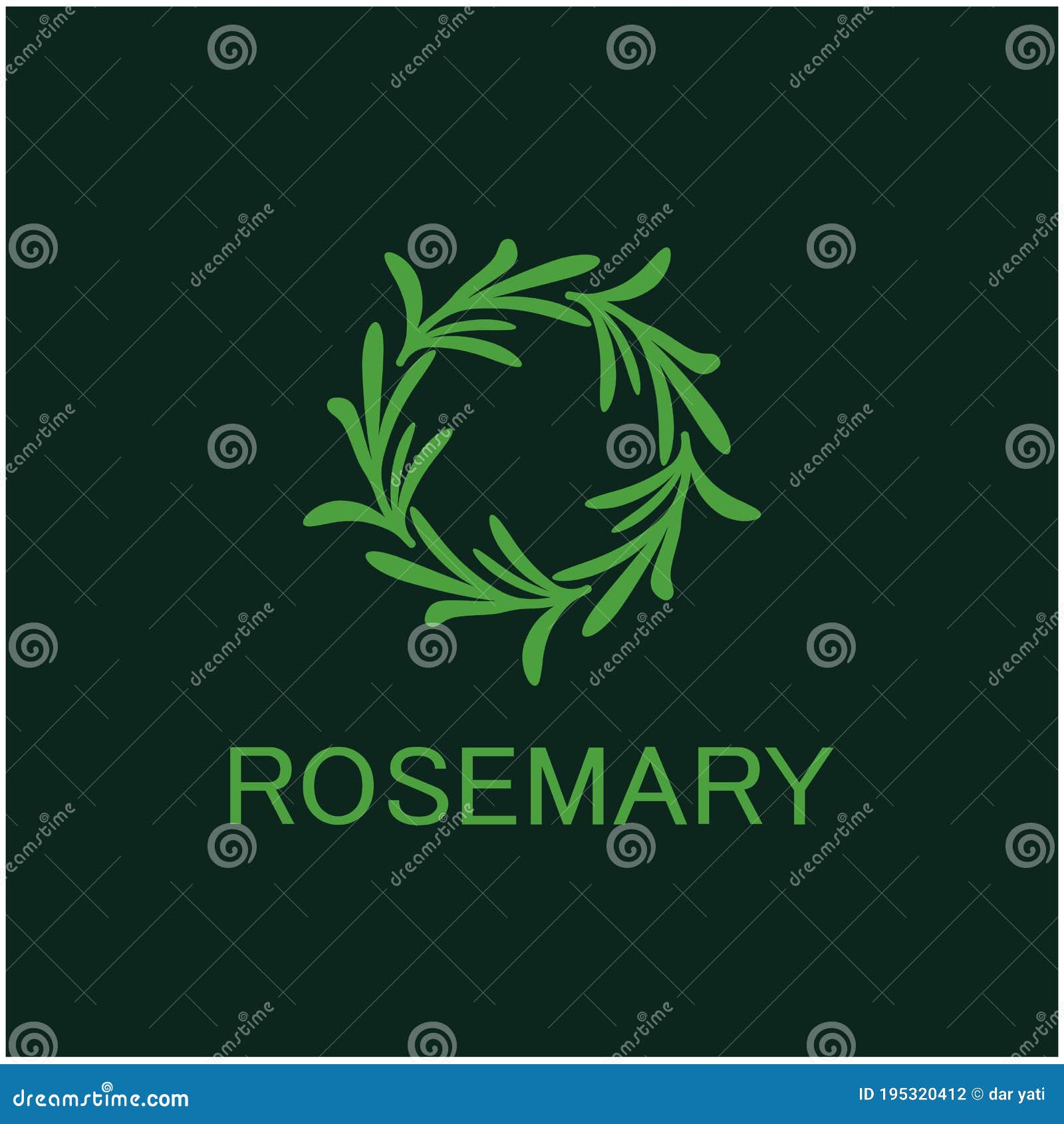 Rosemary Leaf Vector Logo Illustration Template Stock Vector ...